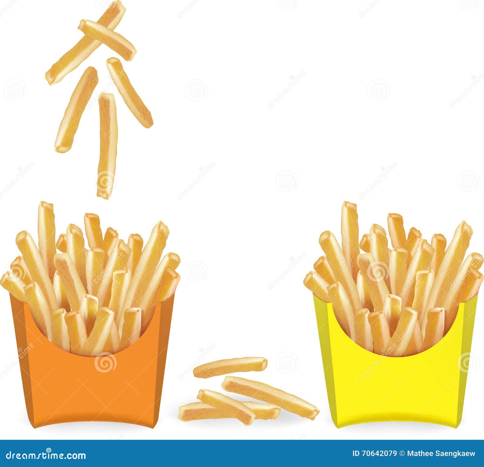 French Fries with a Glass of Water.vector Stock Vector - Illustration ...