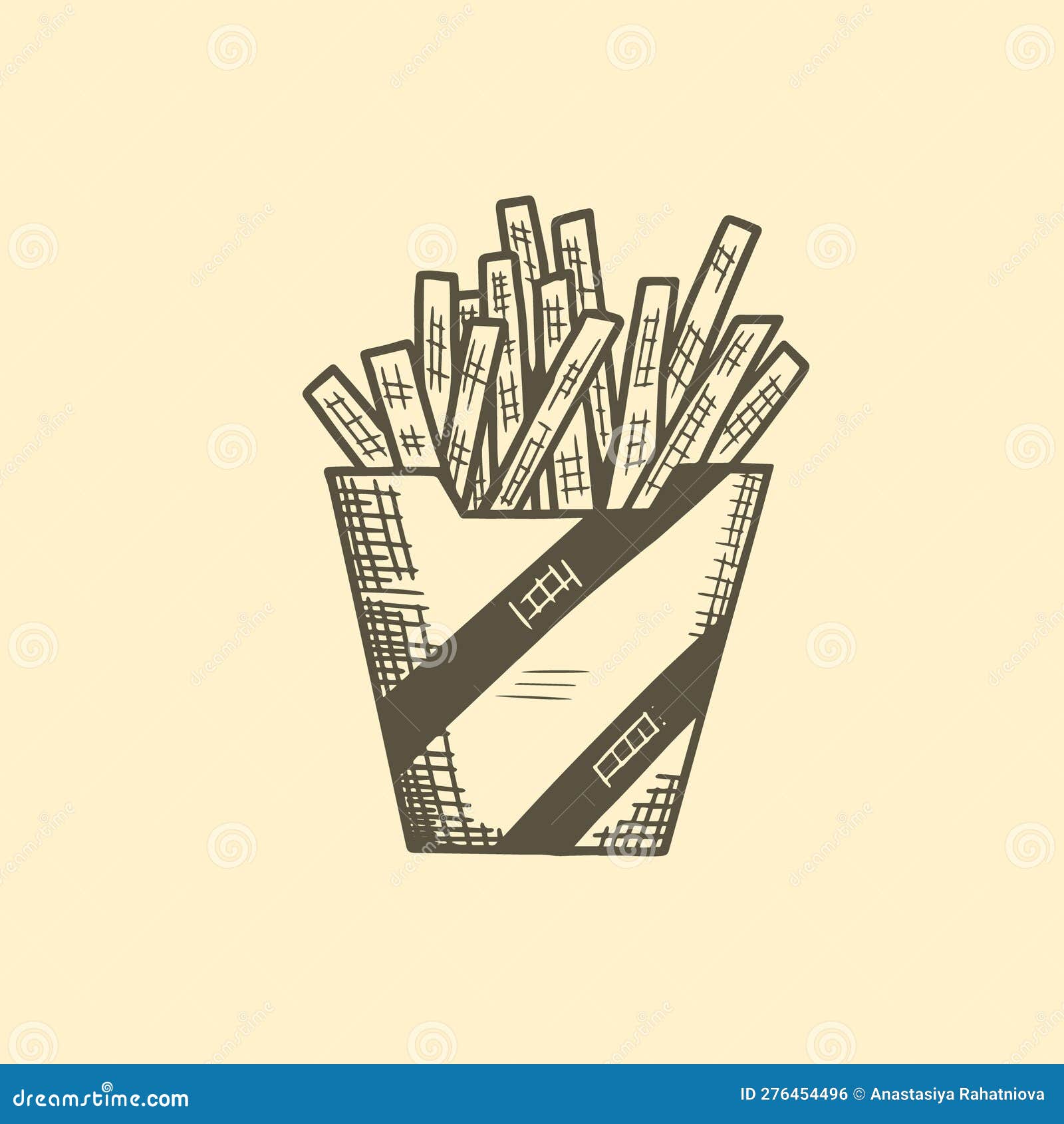 French Fries, Hand Drawn Sketch Vector Illustration Stock Illustration ...