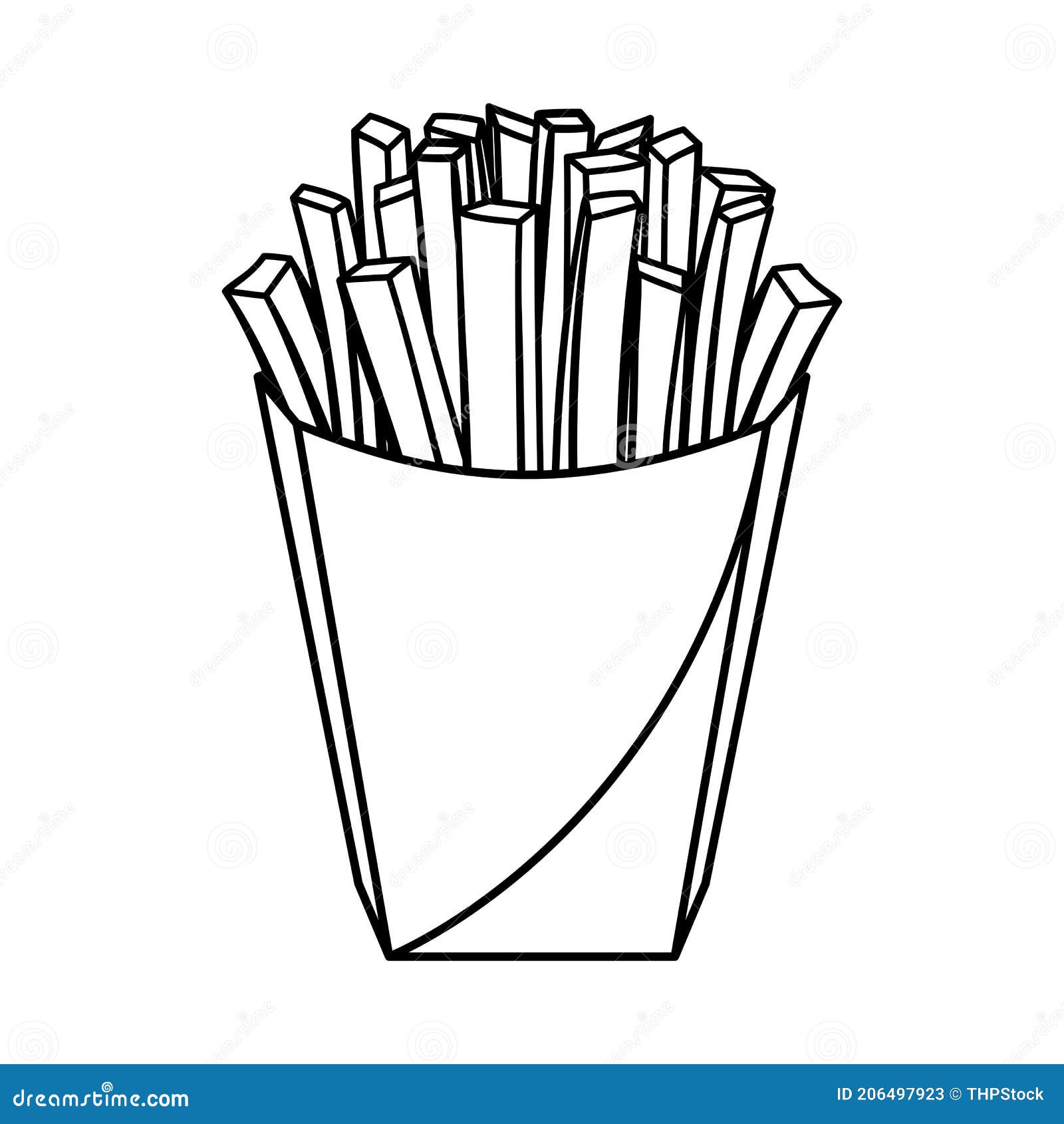 French Fries or Hot Chips Vector Stock Vector - Illustration of crispy ...