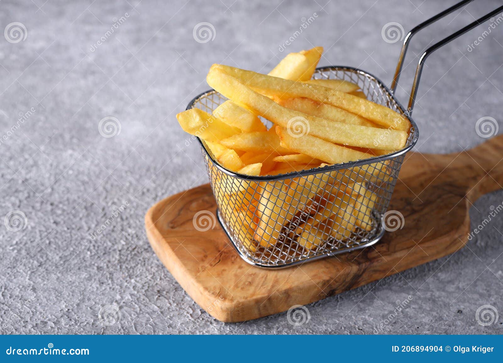 French Fries in a Metal Basket Mesh Stock Photo - Image of restaurant ...