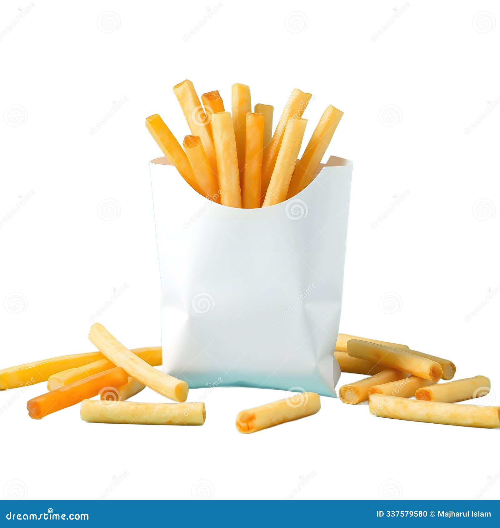 French Fries Packaging Blank Mockup with Ultra Layer Stock Illustration ...