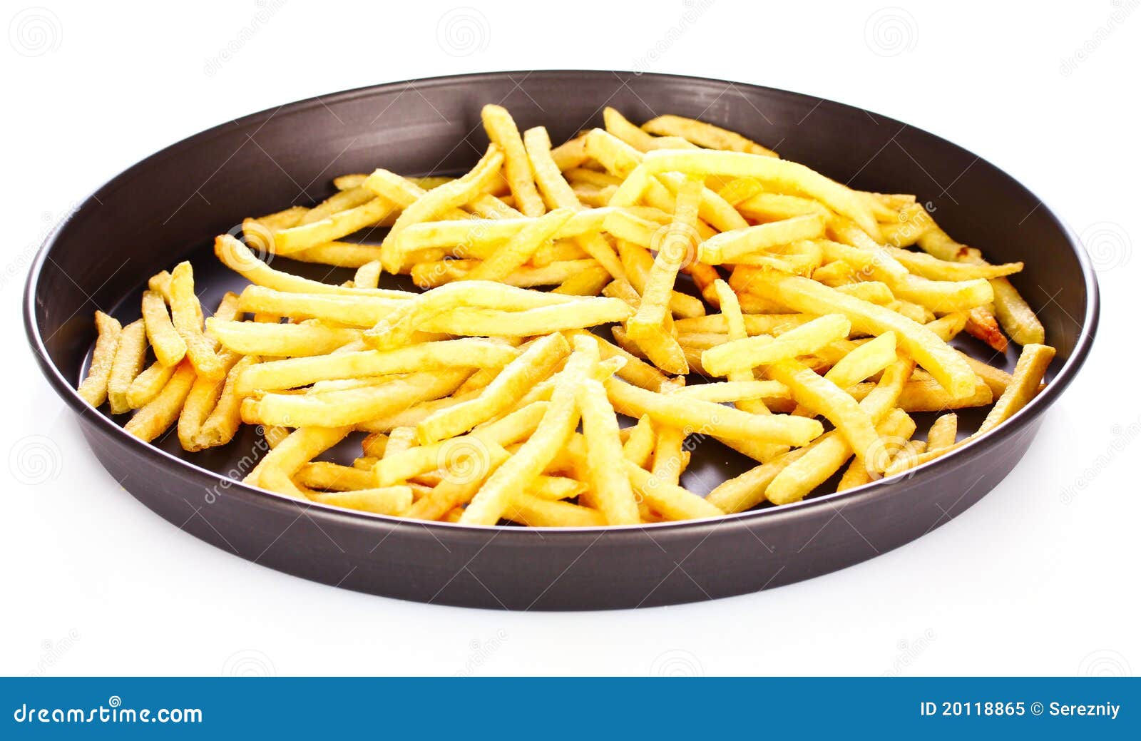 French Fries in the Pan Isolated Stock Image - Image of skillet ...