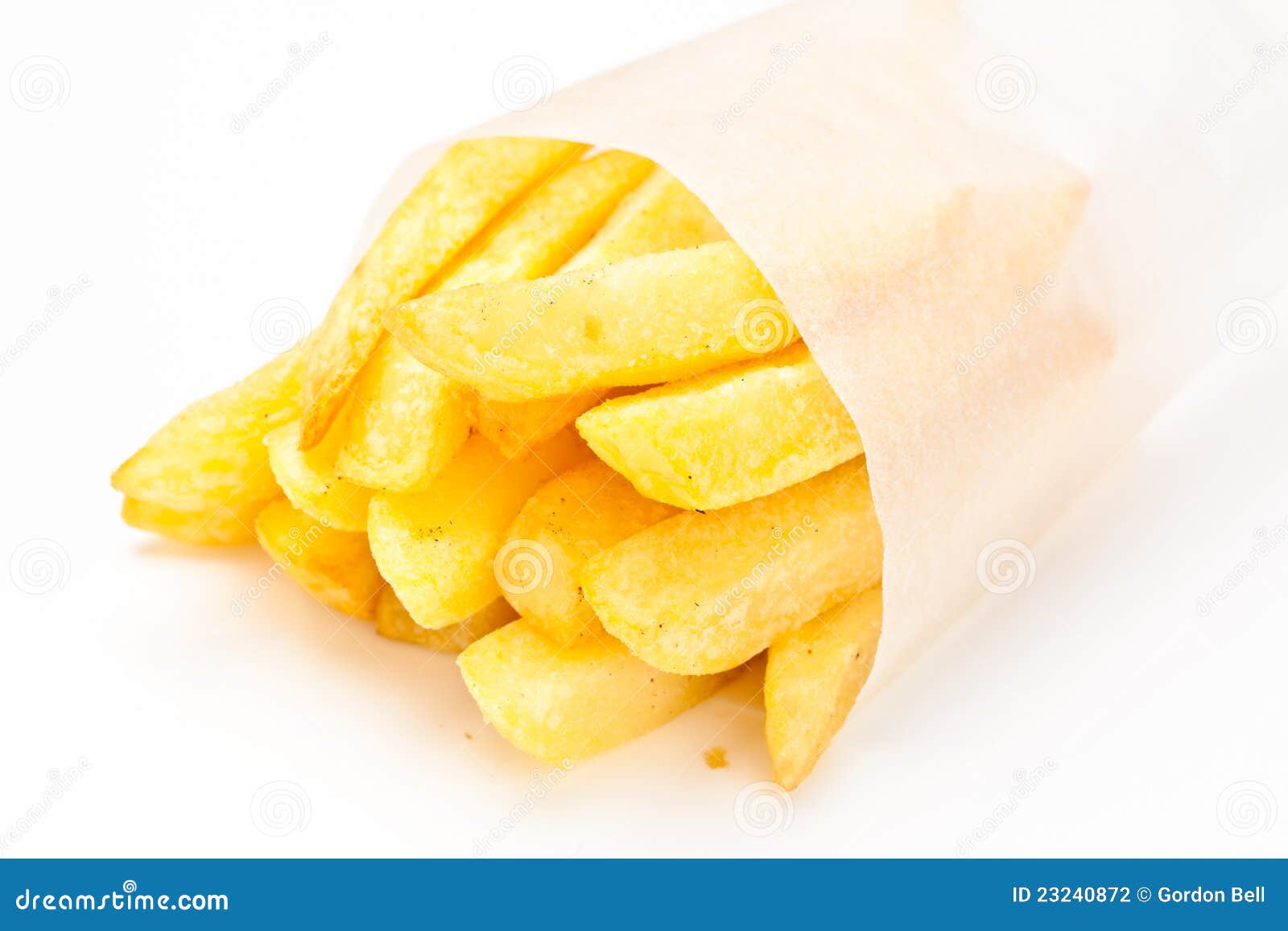 French fries in paper stock photo. Image of presentation - 23240872