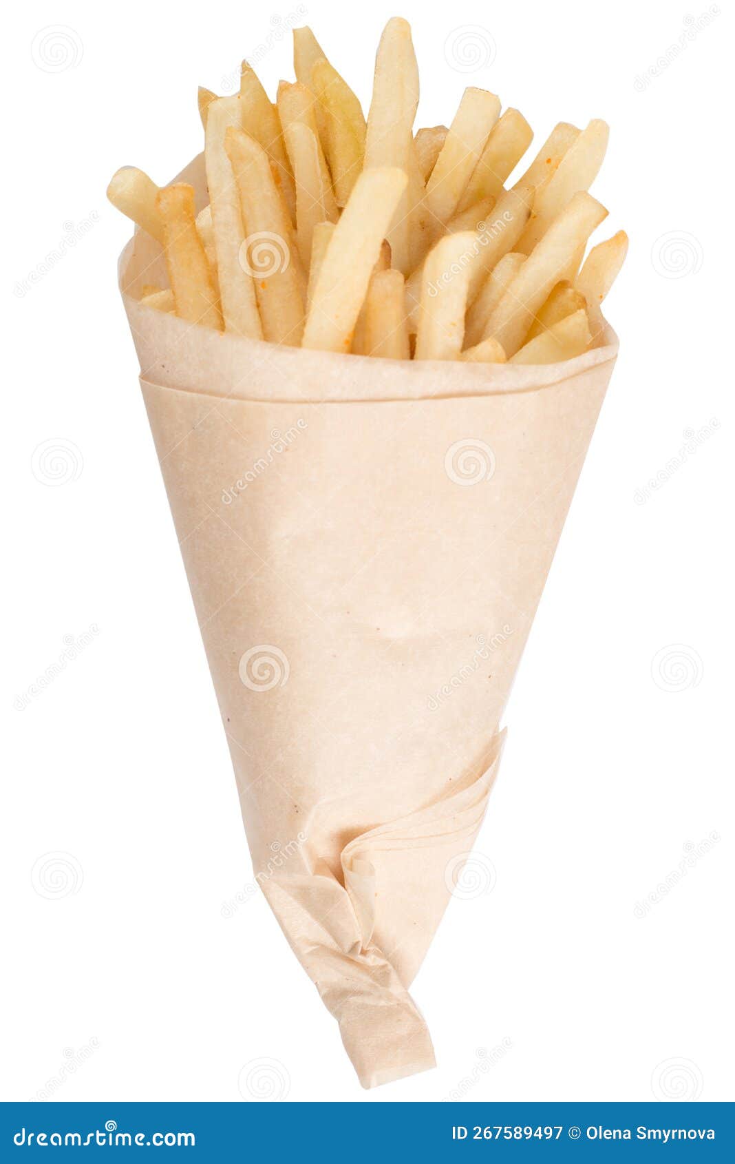 French Fries in a Paper Bag. Stock Image - Image of chips, paper: 267589497