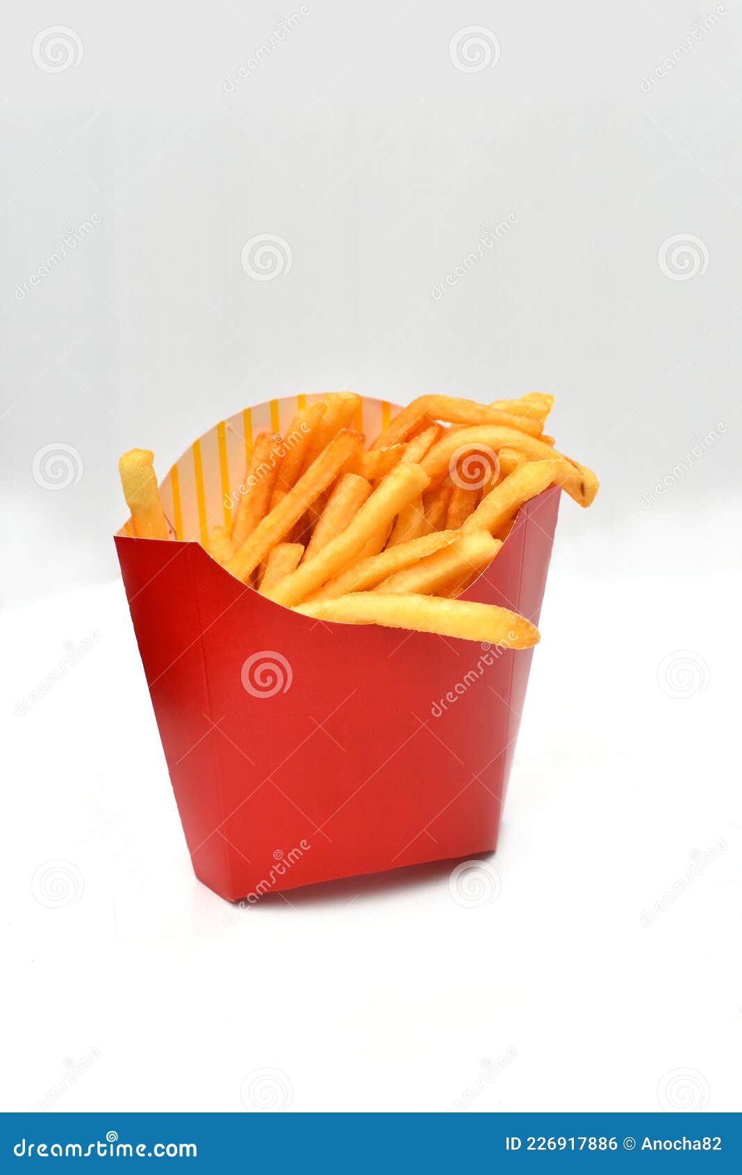 French Fries in Paper Pack Isolated on White Stock Photo - Image of ...