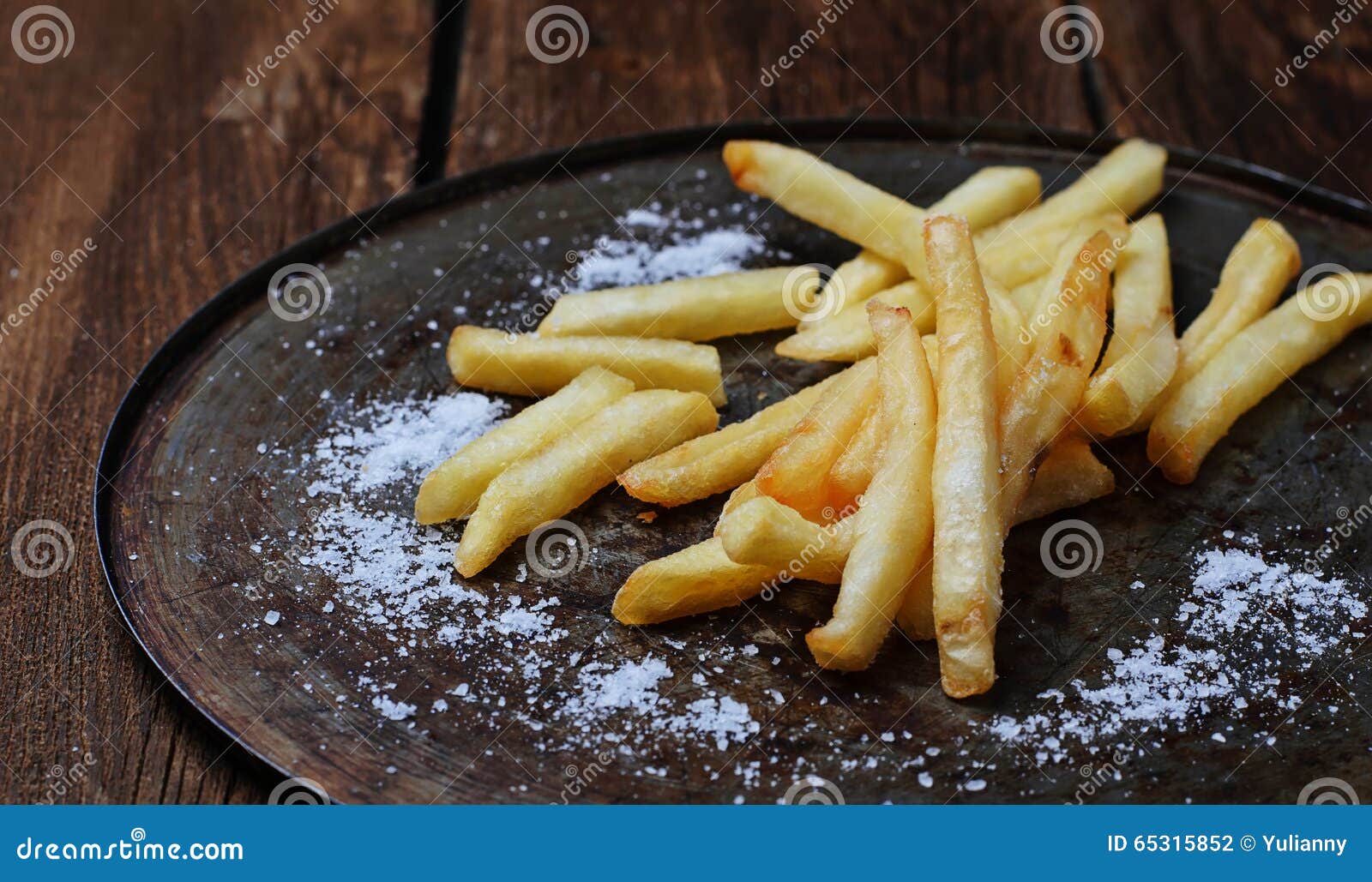 French Fries in Paper Wrapper Stock Photo - Image of dinner, wood: 65315852