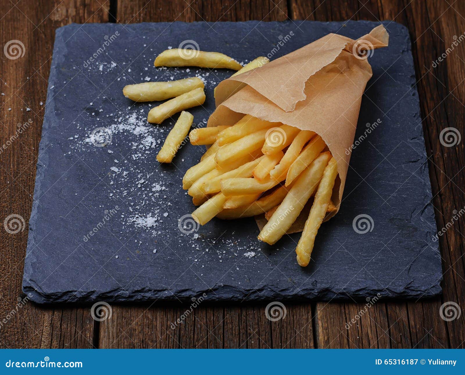 French Fries in Paper Wrapper Stock Image - Image of wrapper, heap ...