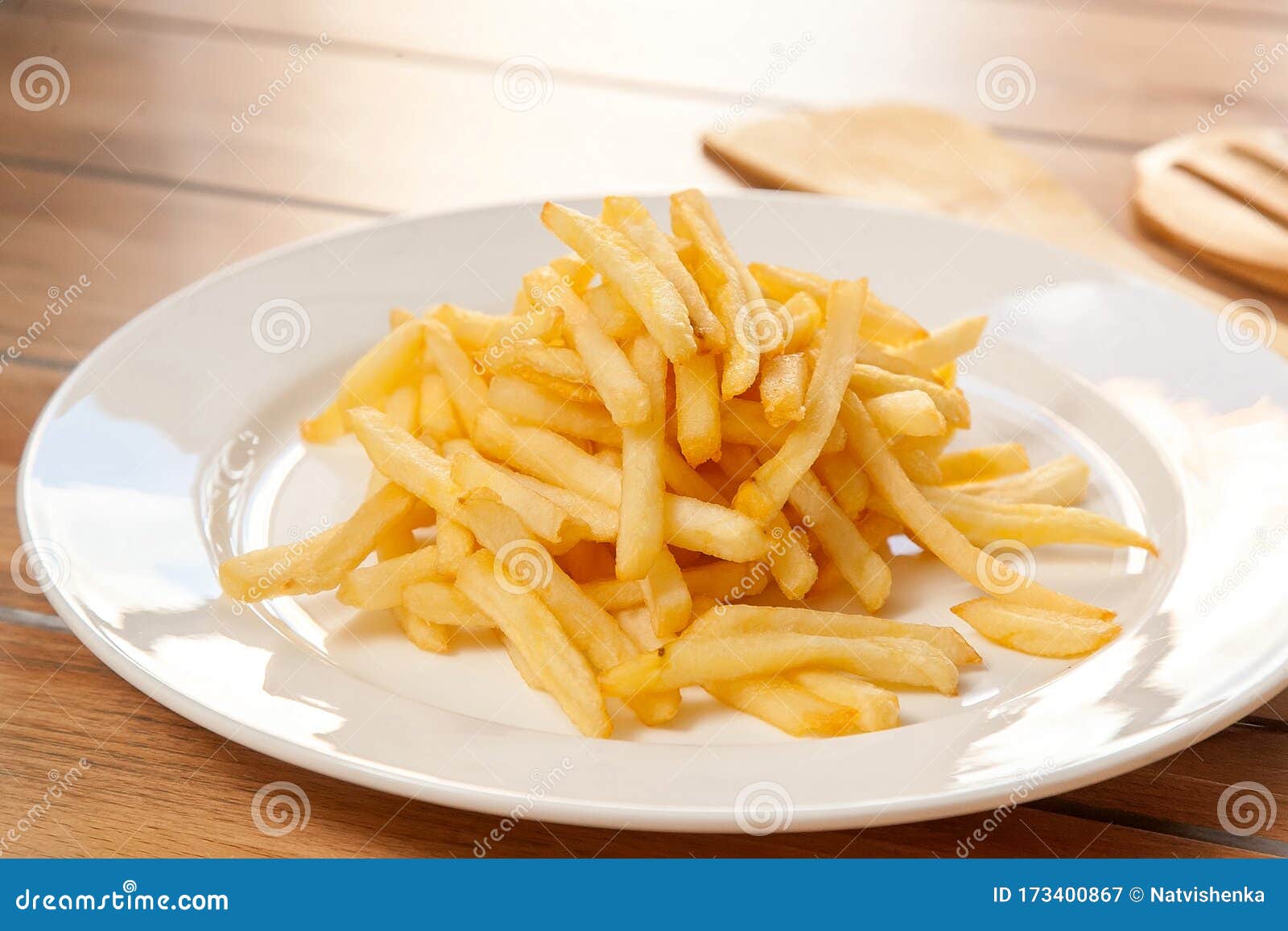 French Fries on a Plate. European Cuisine Stock Image - Image of frites ...