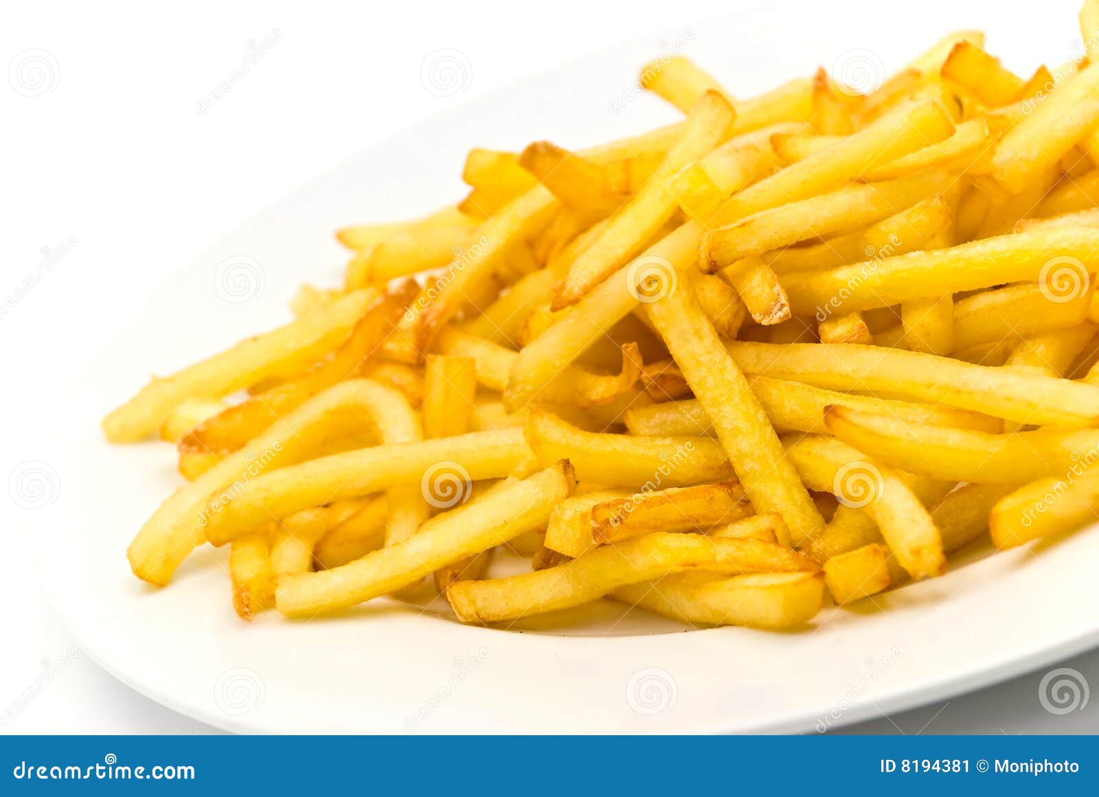 French fries in the plate stock image. Image of potato - 8194381
