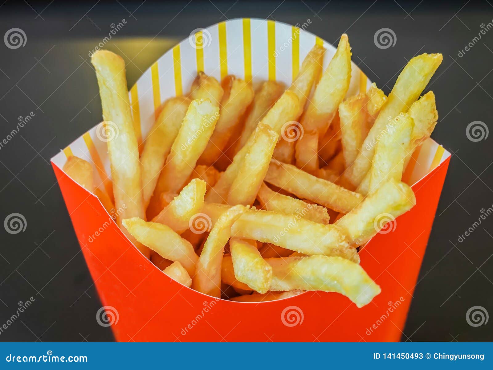 French Fries in a Red Carton Box Stock Image - Image of calorie, lunch ...