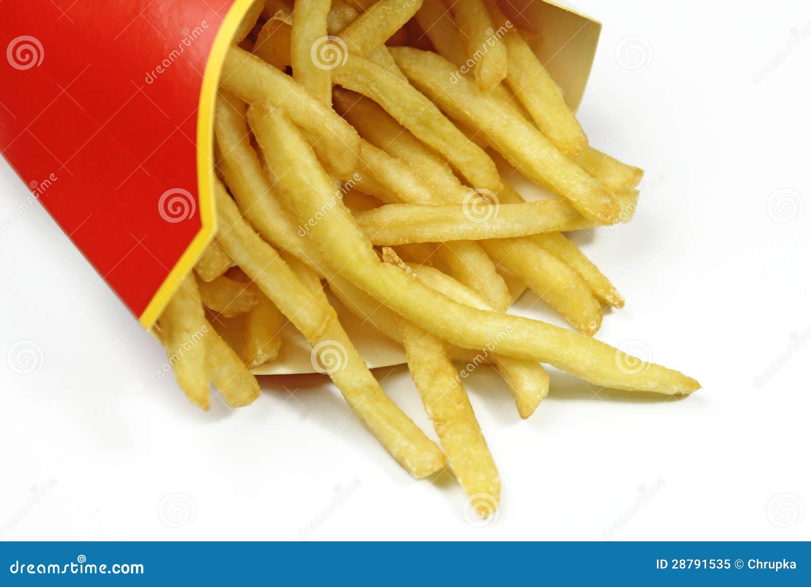 French Fries in a Red Paper Wrapper Stock Image - Image of food, cooked ...