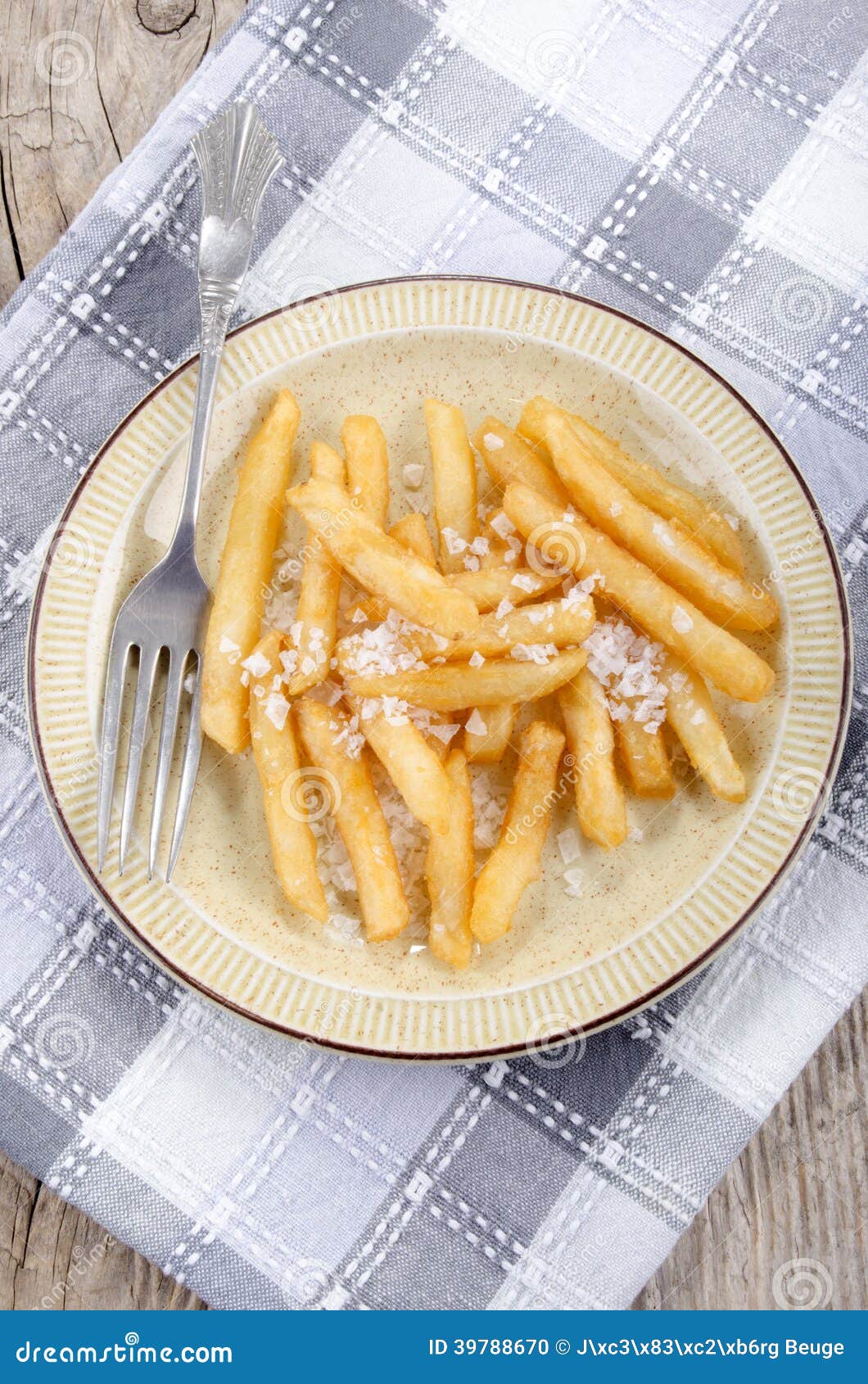 French Fries with Salt on a Plate Stock Photo - Image of prepared ...