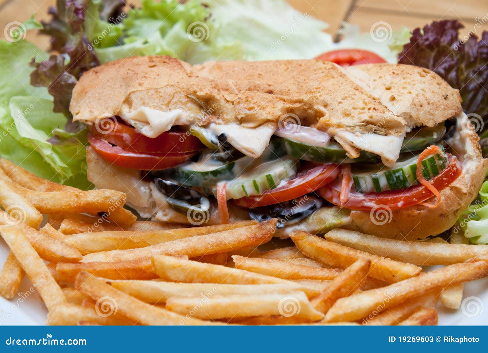 French fries and sandwich stock image. Image of restaurant - 19269603