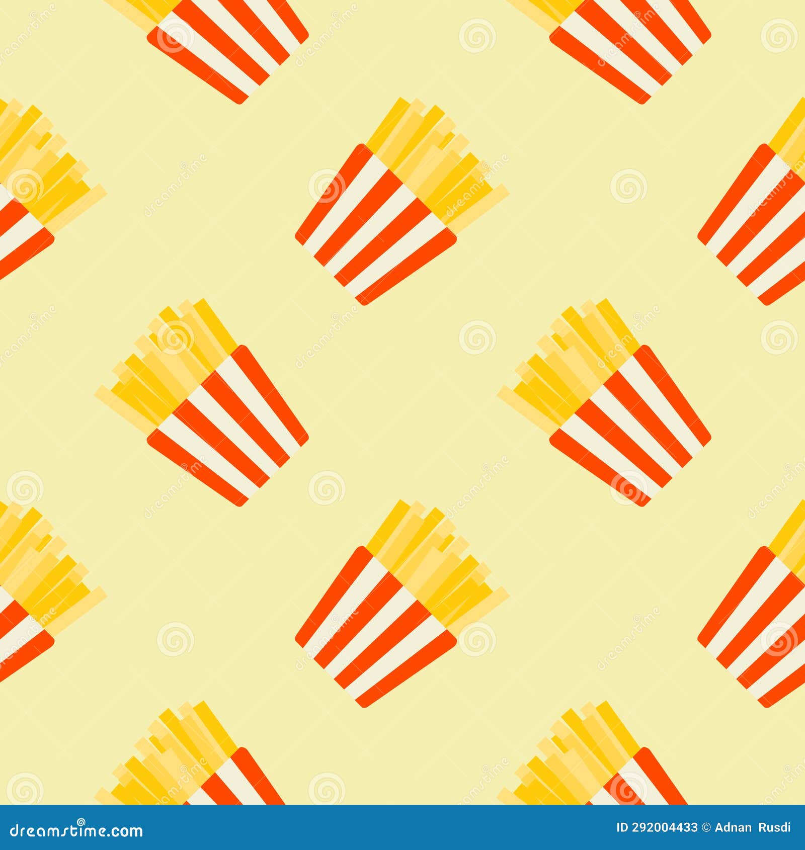 French Fries Seamless Pattern Vector Illustration Stock Vector ...