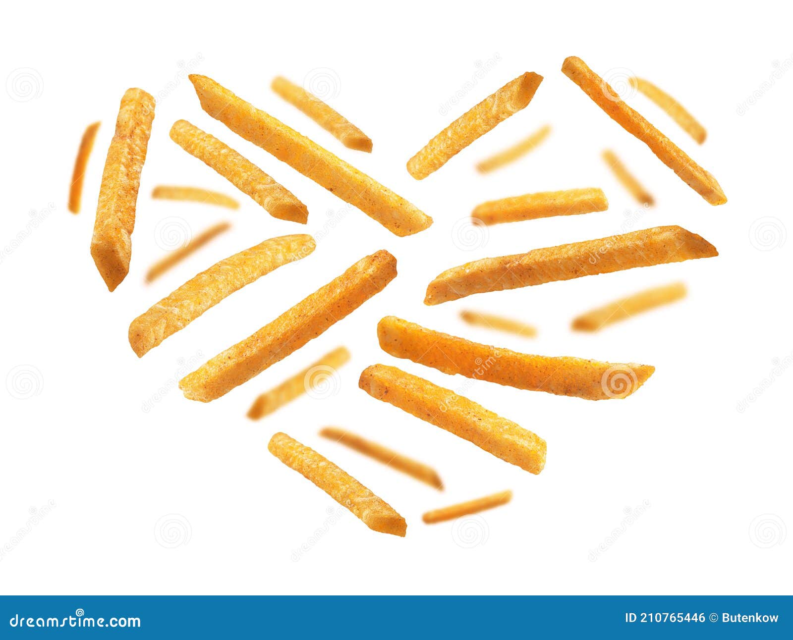French Fries in the Shape of a Heart on a White Background Stock Photo ...