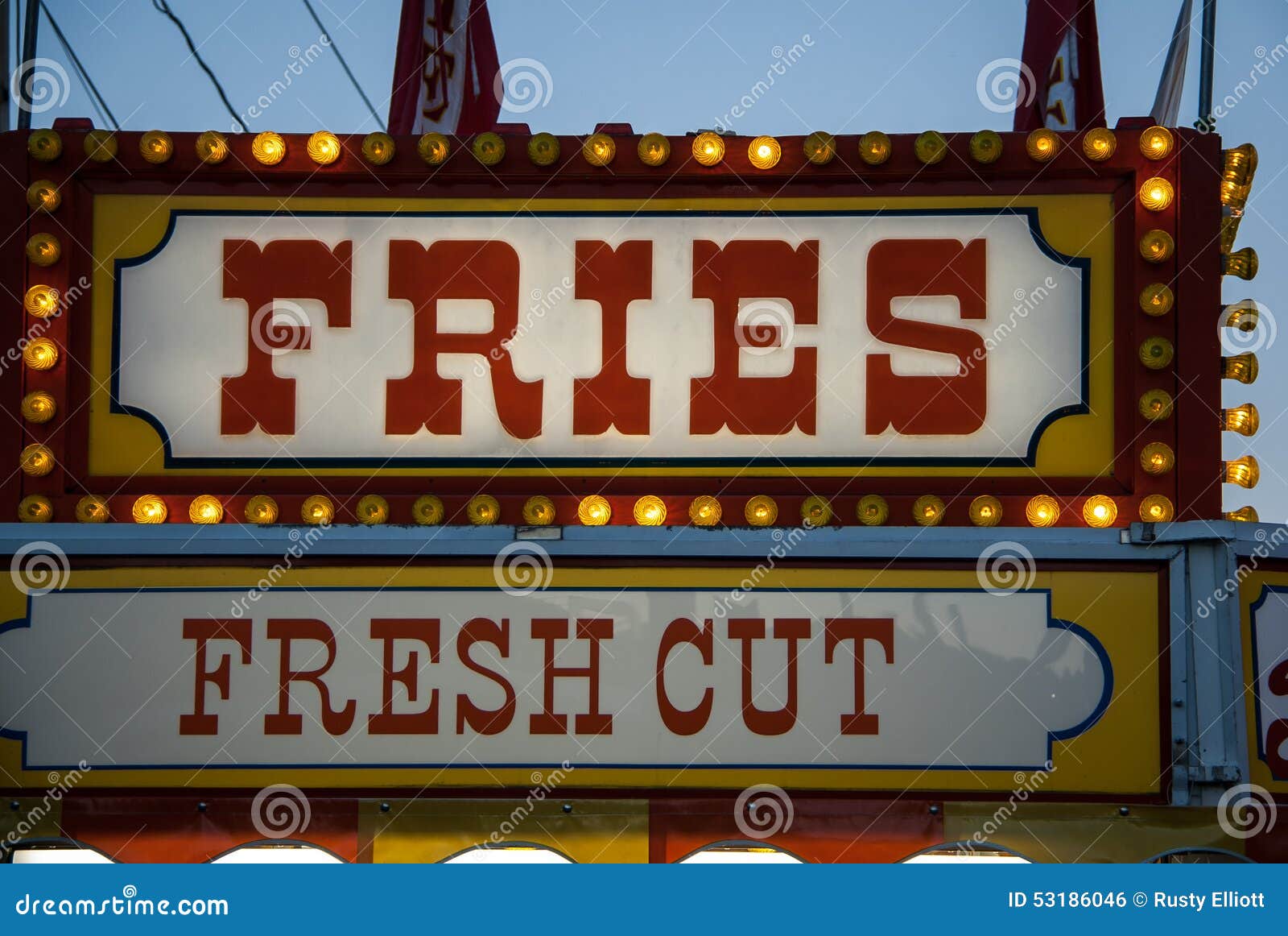 French fries sign stock photo. Image of neon, glowing - 53186046