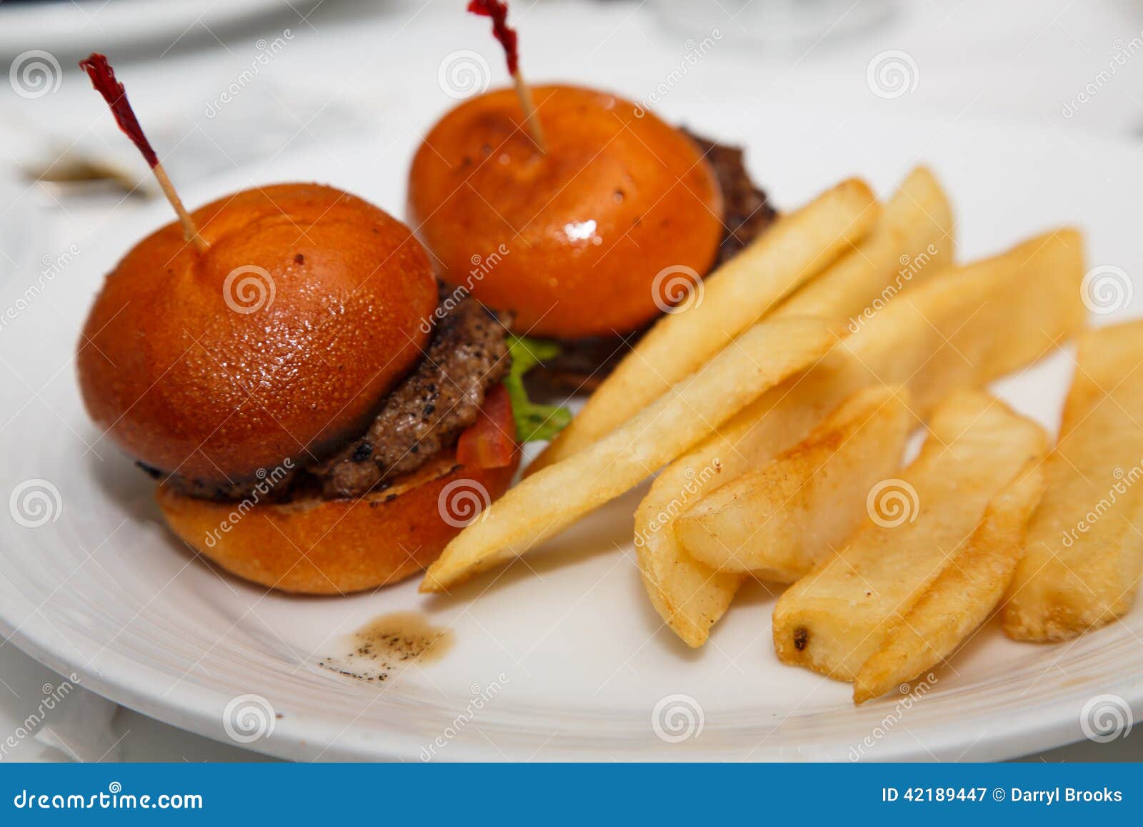 French Fries with Sliders stock image. Image of lunch - 42189447
