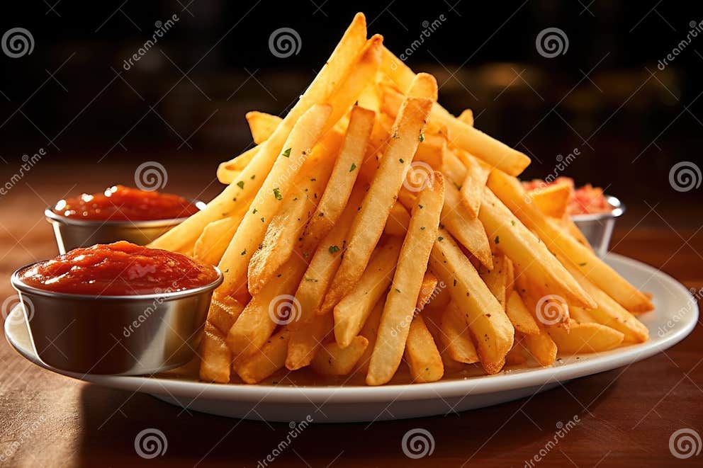 French Fries Stack Shaped Like a Pyramid Stock Photo - Image of pyramid ...