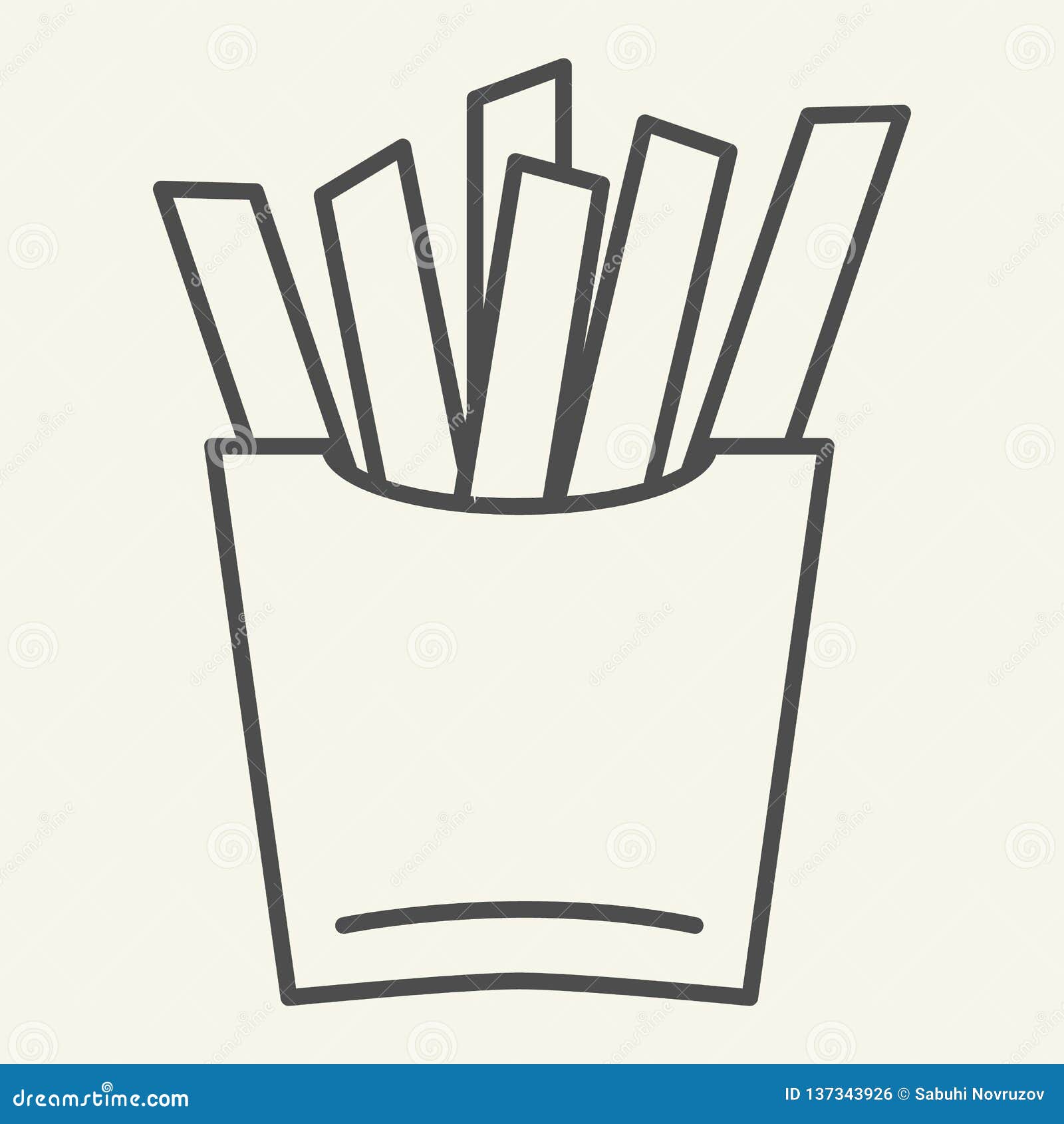 French Fries Thin Line Icon. Fast Food Vector Illustration Isolated on ... French Fries Thin Line Icon. Fast Food Vector Illustration Isolated on ...