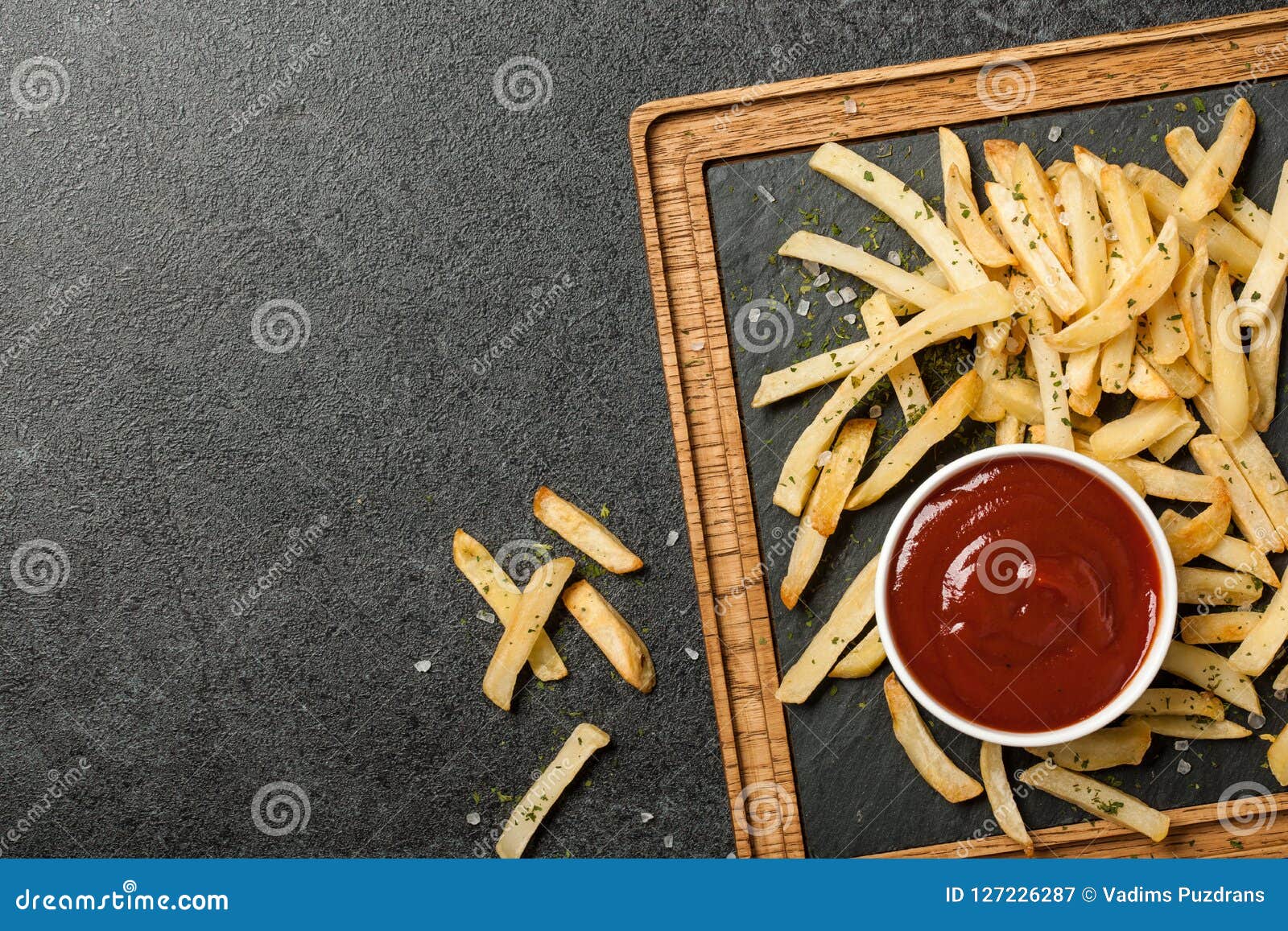 French Fries with Tomato Sauce Stock Image - Image of delicious, fries ...