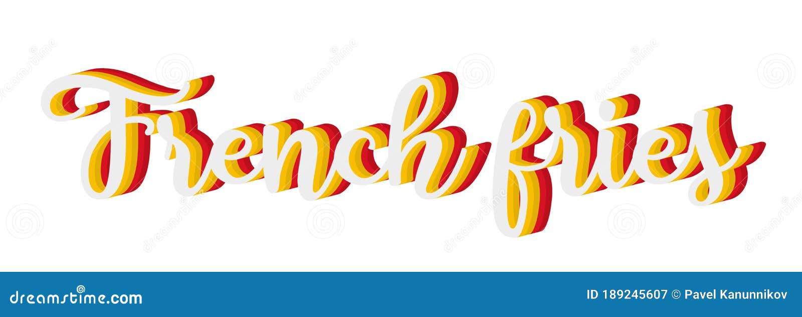 French Fries Typography Design. Vector Illustration Stock Illustration ...