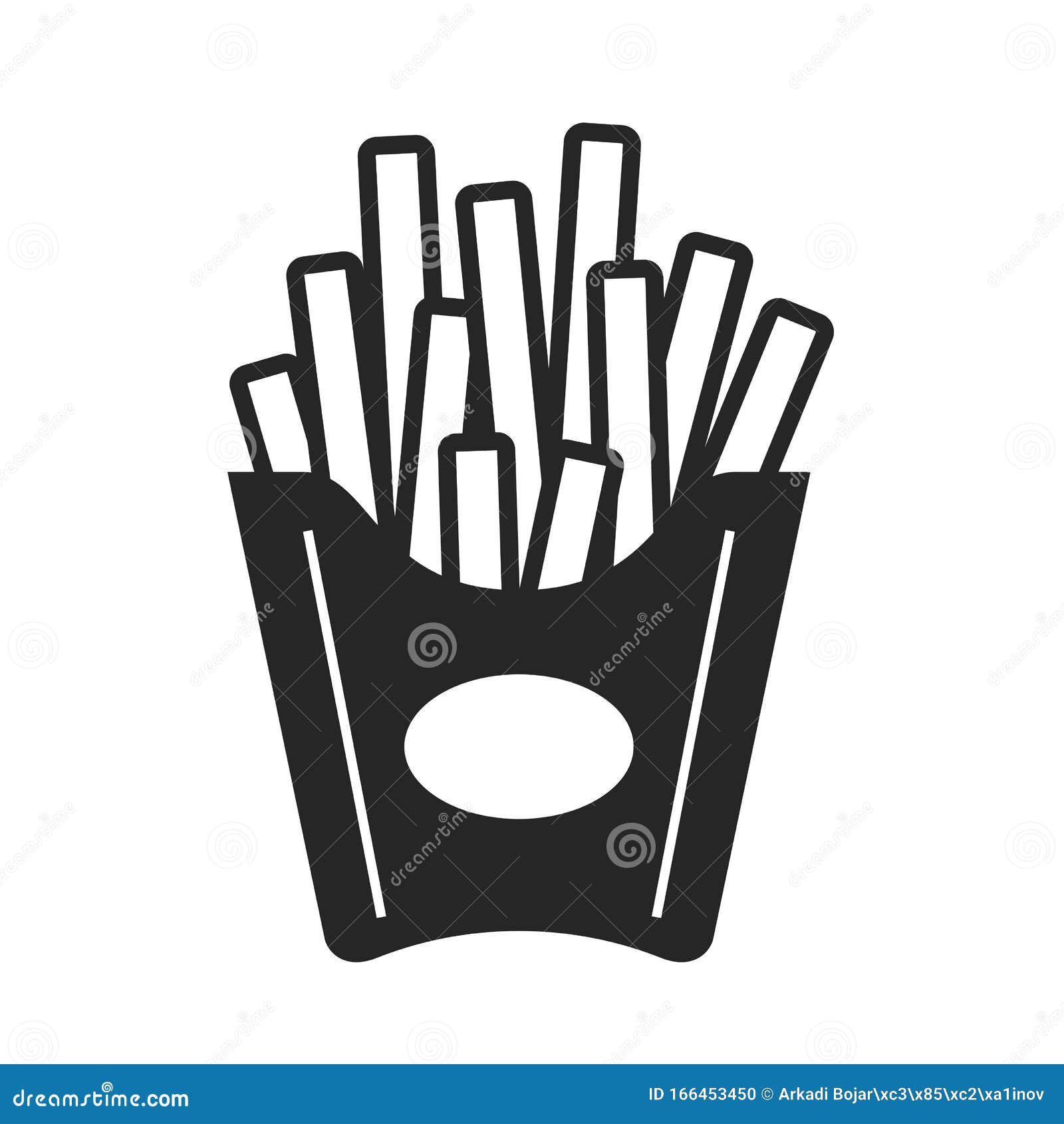 French fries vector icon stock vector. Illustration of fried - 166453450