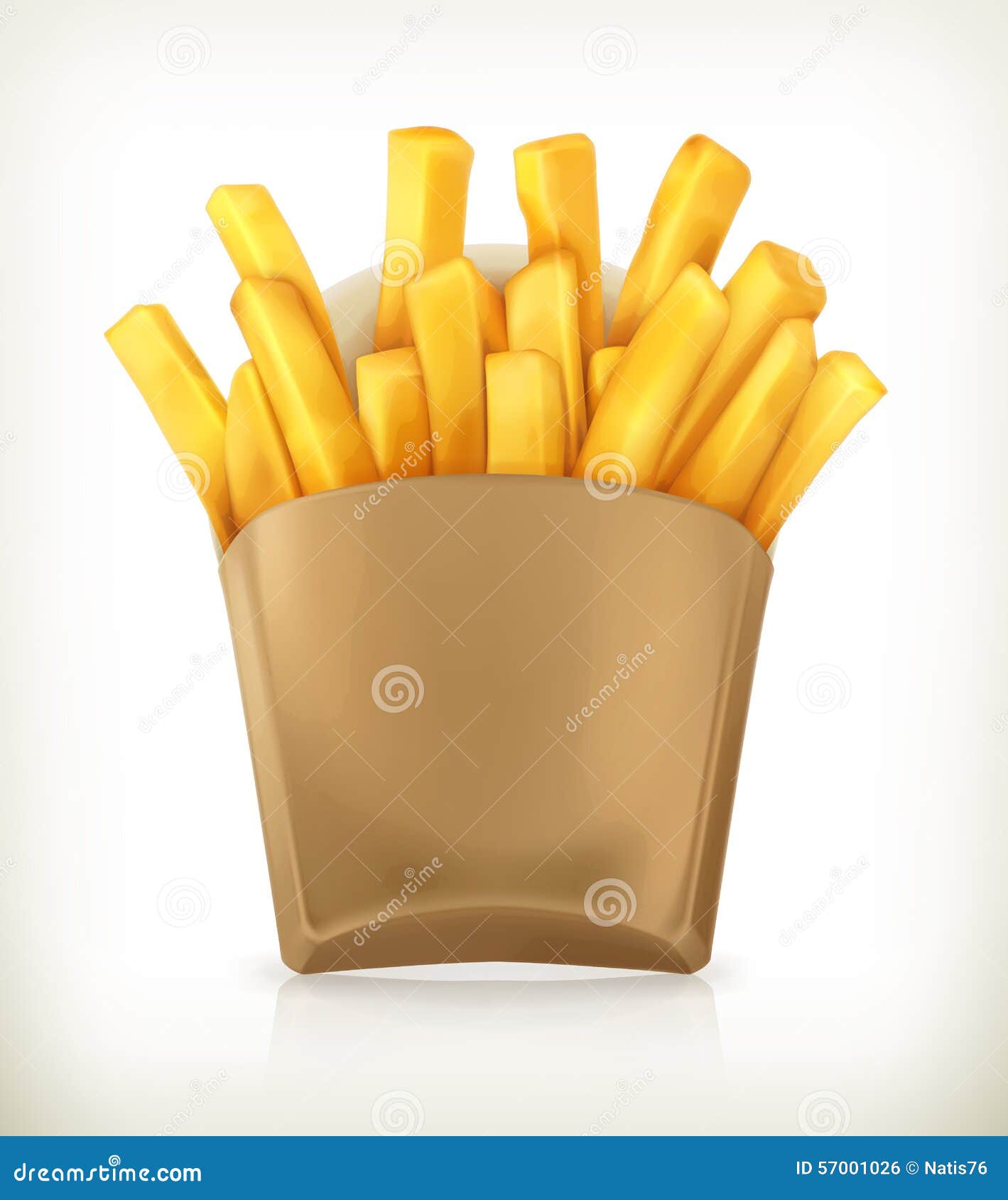 Fries Vector On White Background. French Potato Pack Box. French Fries ...