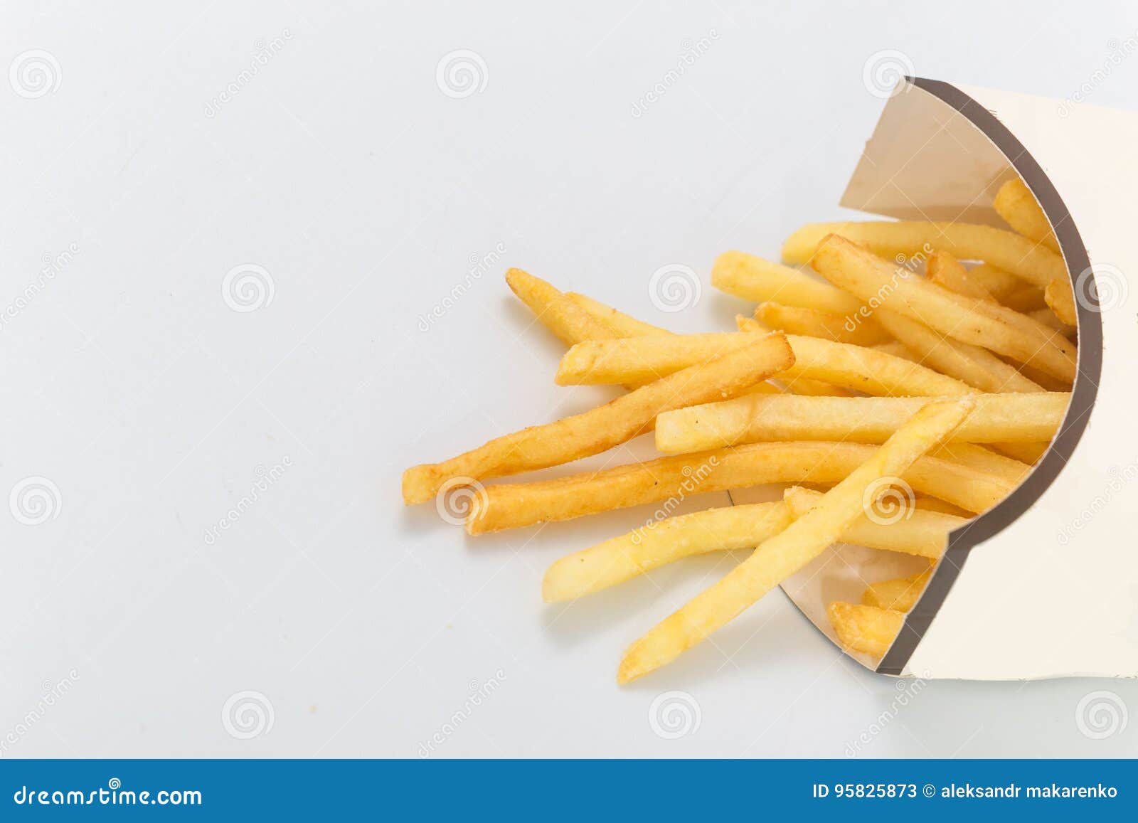 French Fries on a White Background. Fast Food Stock Image - Image of ...