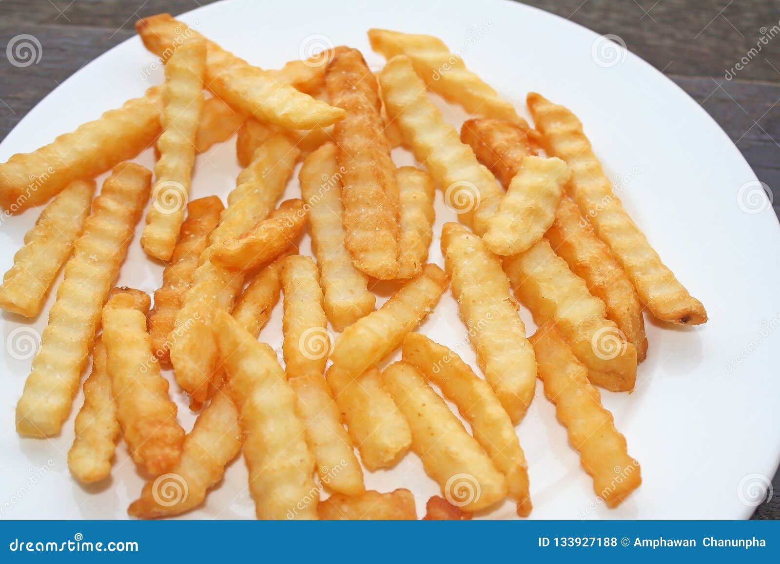 French Fries on White Plate Stock Photo - Image of close, dish: 133927188