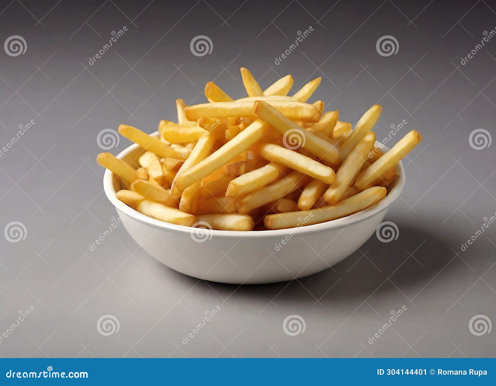 French Fries in a White Small Bowl Ai Generated Stock Illustration ...