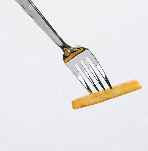 French fry on a fork stock image. Image of fried, takeaway - 9552519