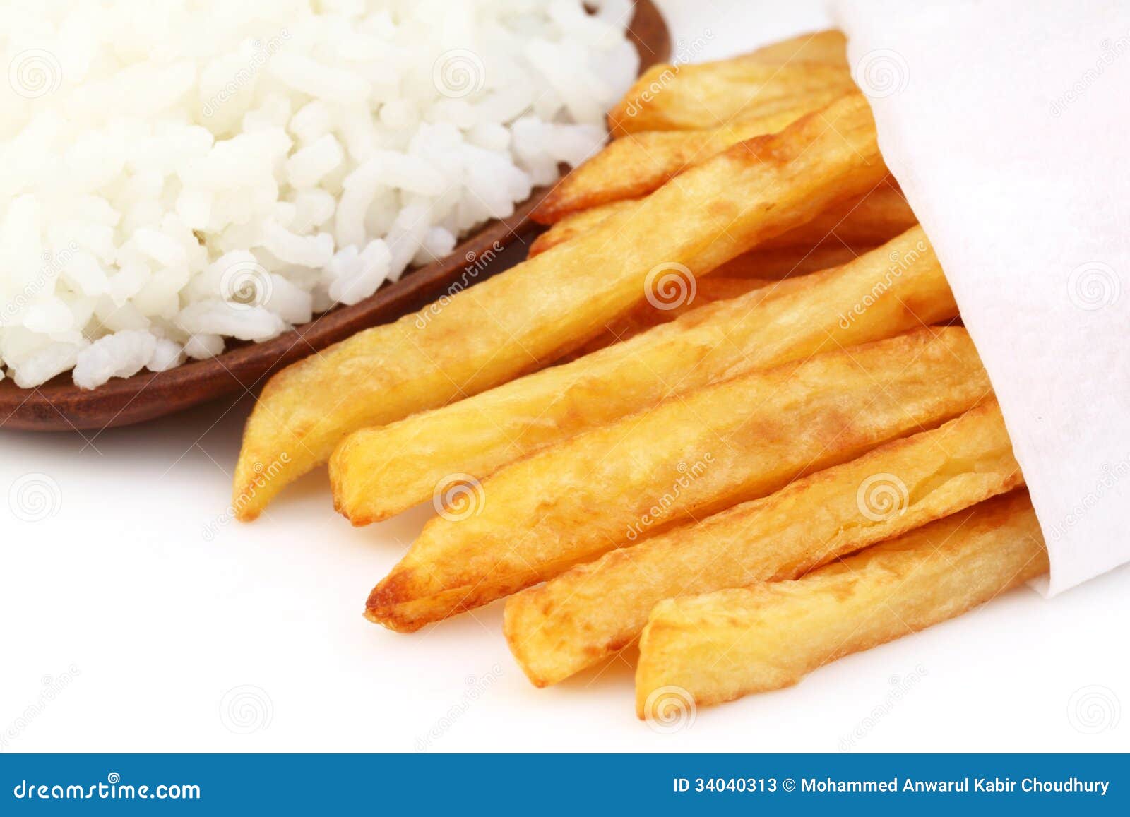 French fry with fresh rice stock image. Image of lunch - 34040313