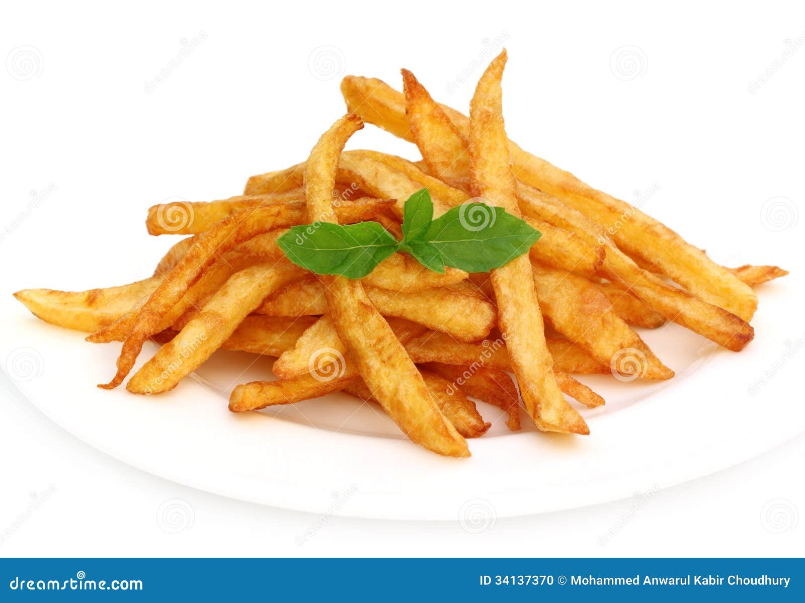 French Fry with Mint Leaves Stock Photo - Image of green, isolated ...