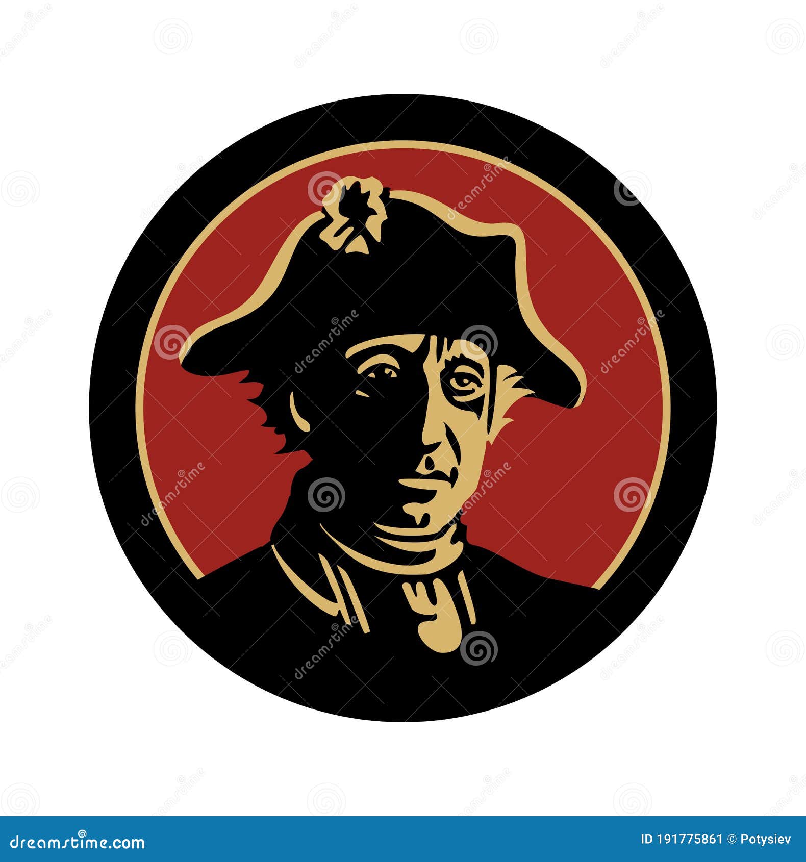 French General Commander or Pirate Captain Head. Logo Template Stock ...