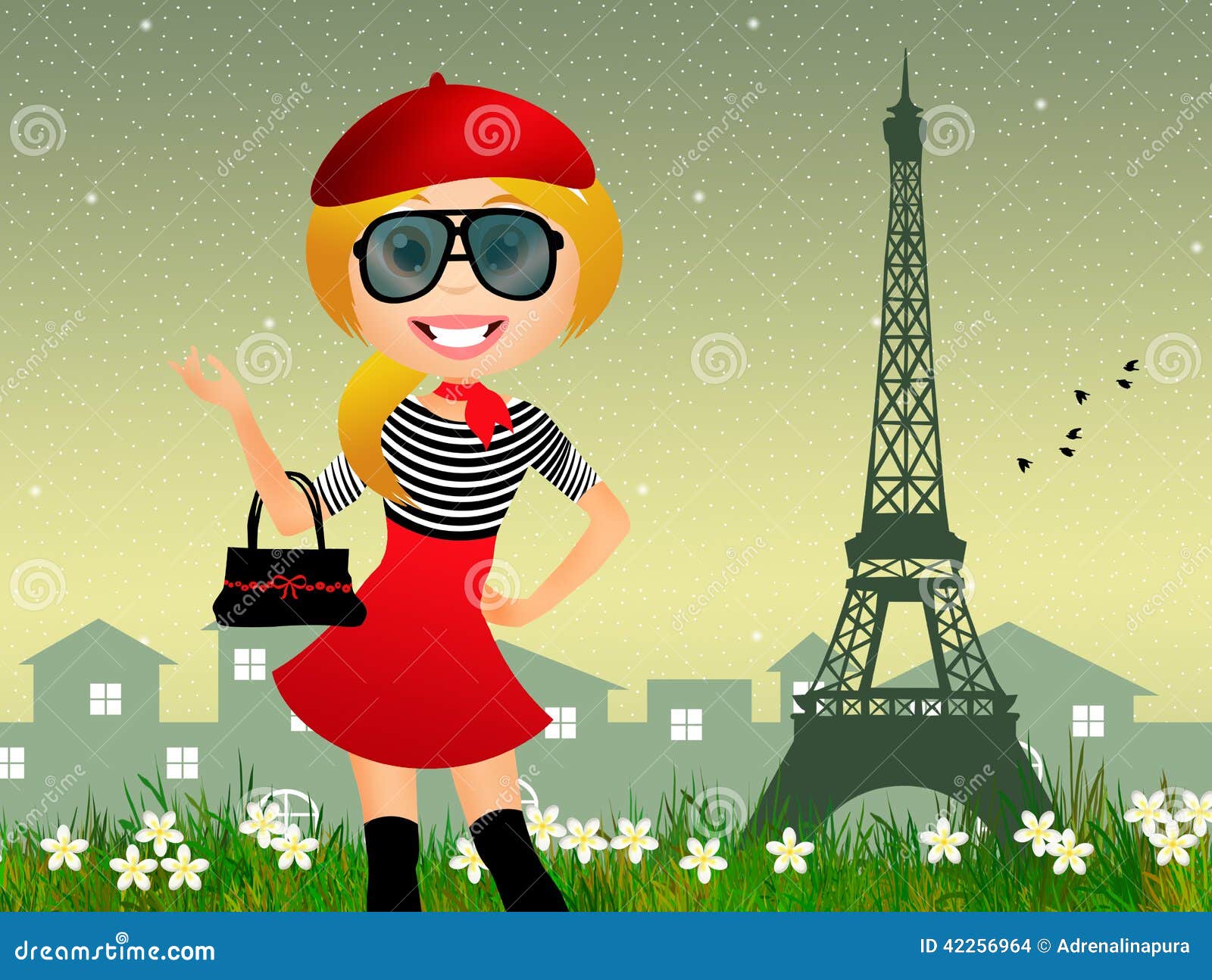 French girl stock illustration. Illustration of woman - 42256964