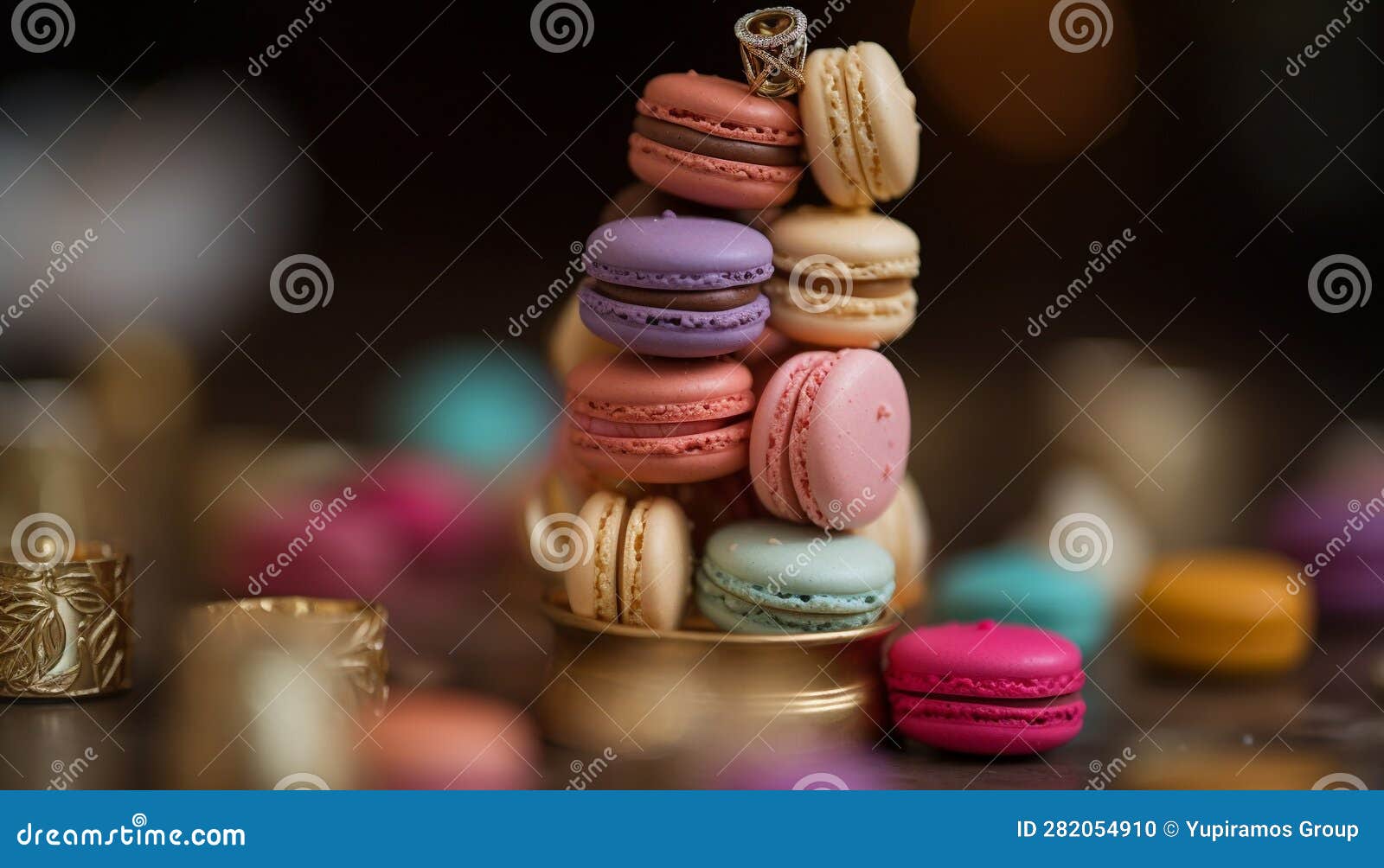 French Gourmet Macaroon Stack, a Sweet Indulgence in Multi Colored ...