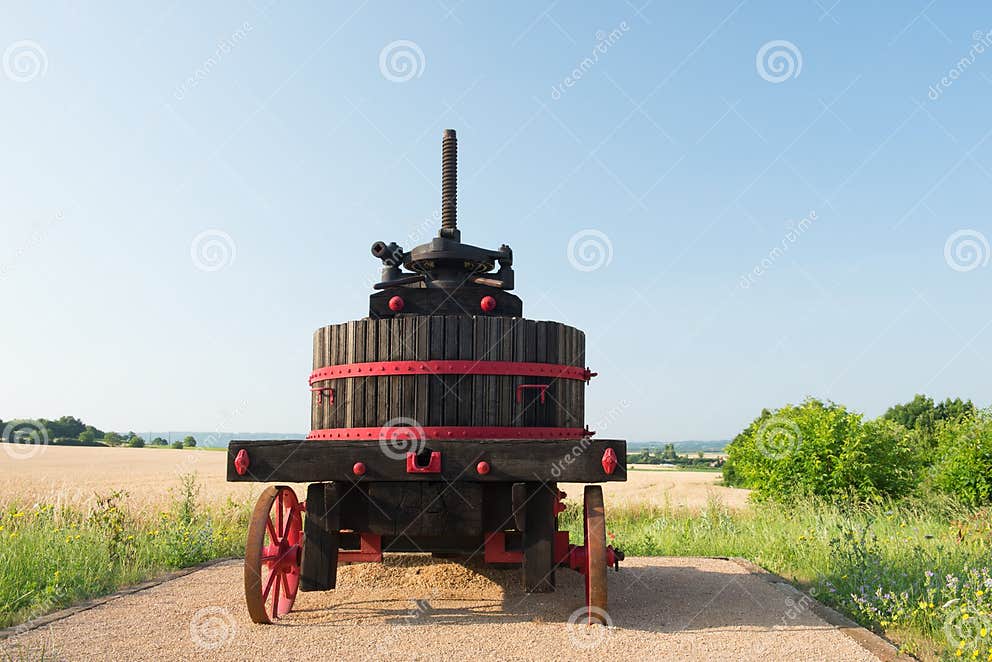 French grape press stock photo. Image of cart, medieval - 56418944