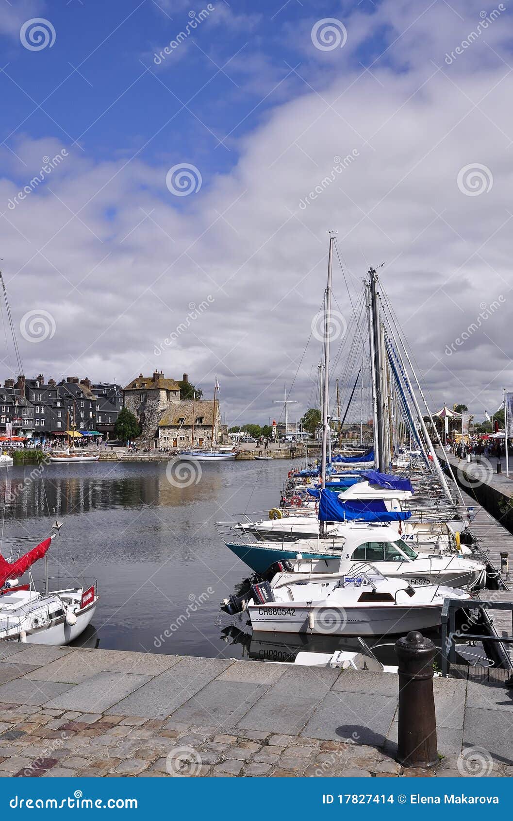 French harbor in Honfleur editorial stock image. Image of harbour ...