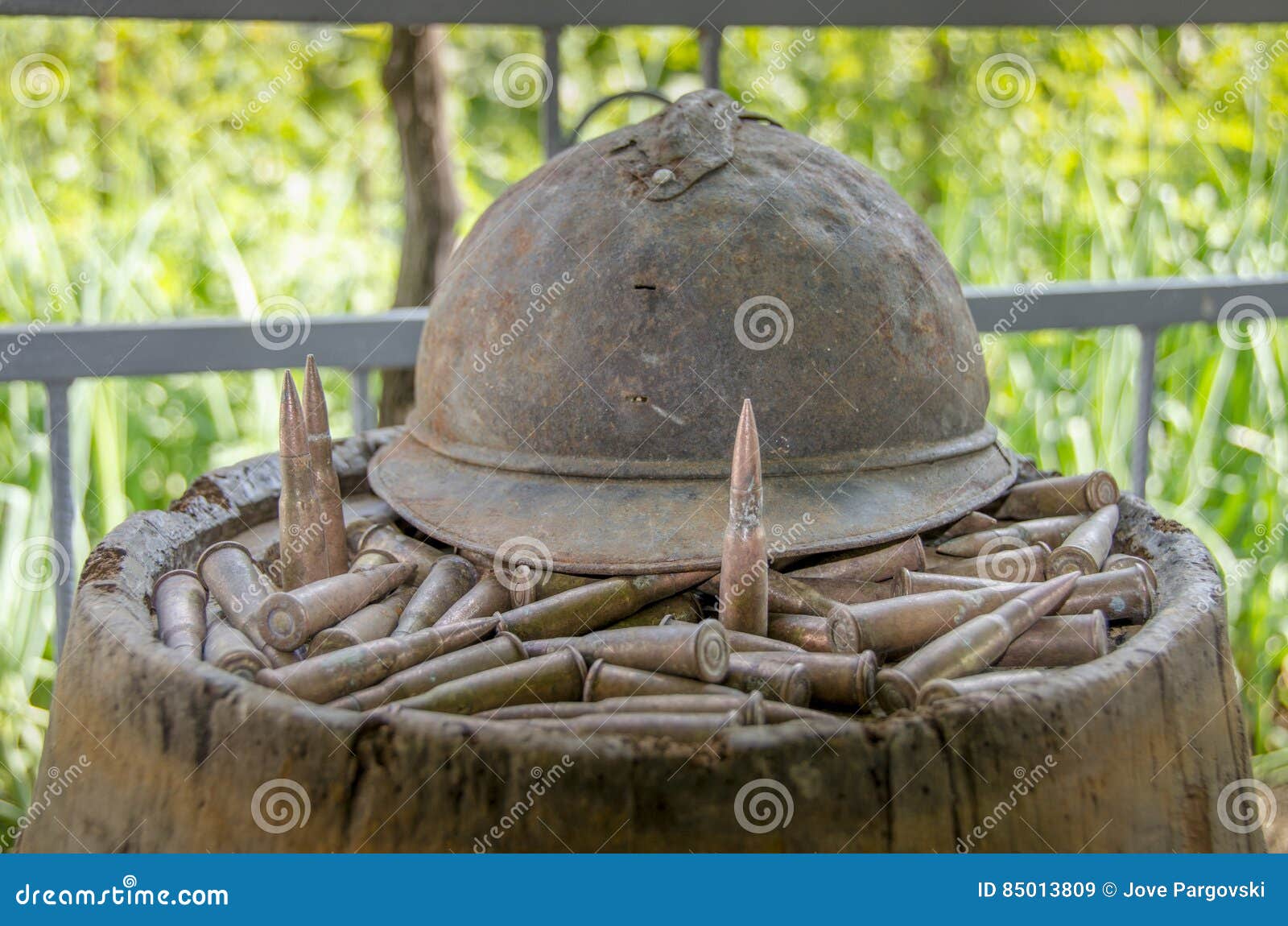 French Helmet and Bullets from World War 1 Stock Image - Image of ...