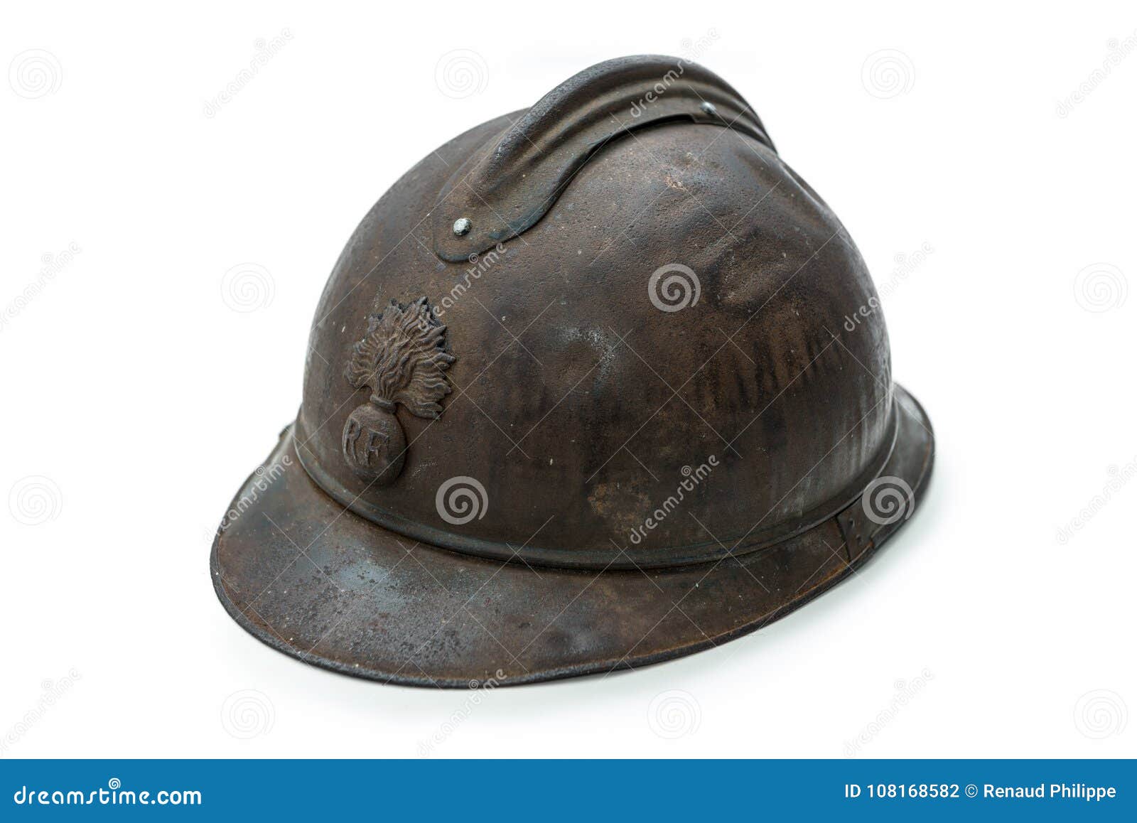French Helmet WW1 Period on the White Background Stock Photo - Image of ...