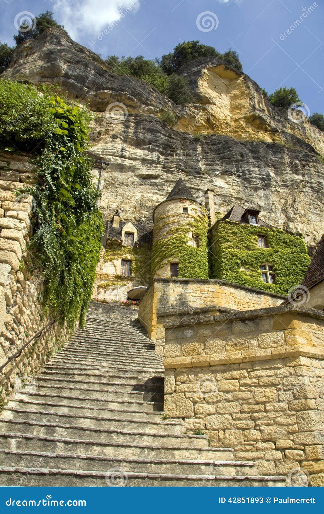 French hillside town stock image. Image of roque, steps - 42851893