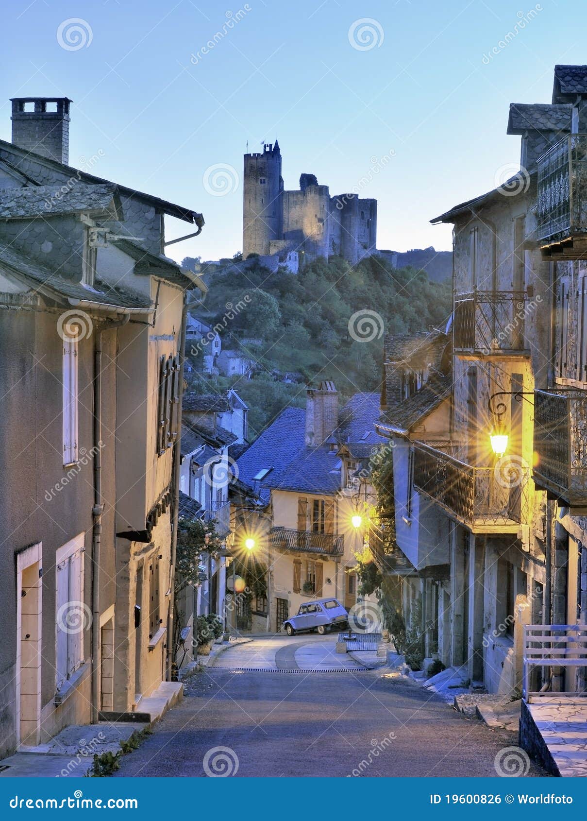 French Historic Town at Sunset Stock Photo - Image of royal, quercy ...