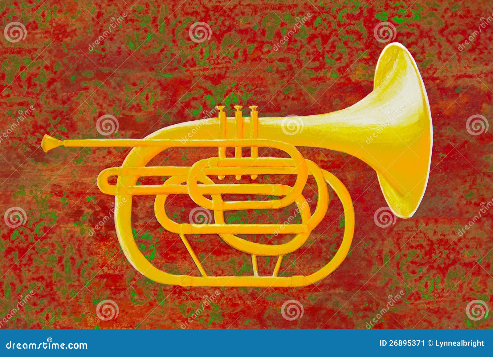 French Horn on Red stock image. Image of christmas, musical - 26895371