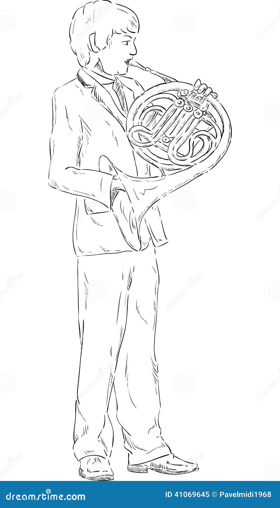 French Horn Cartoon Vector | CartoonDealer.com #35290623