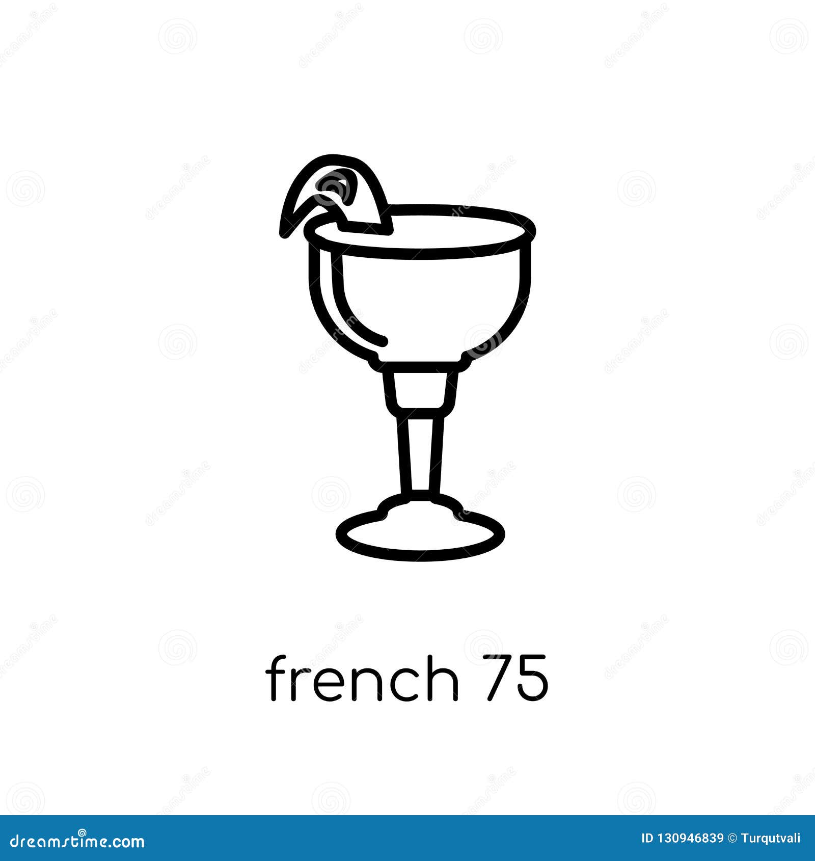 French 75 Icon from Drinks Collection. Stock Vector - Illustration of ...