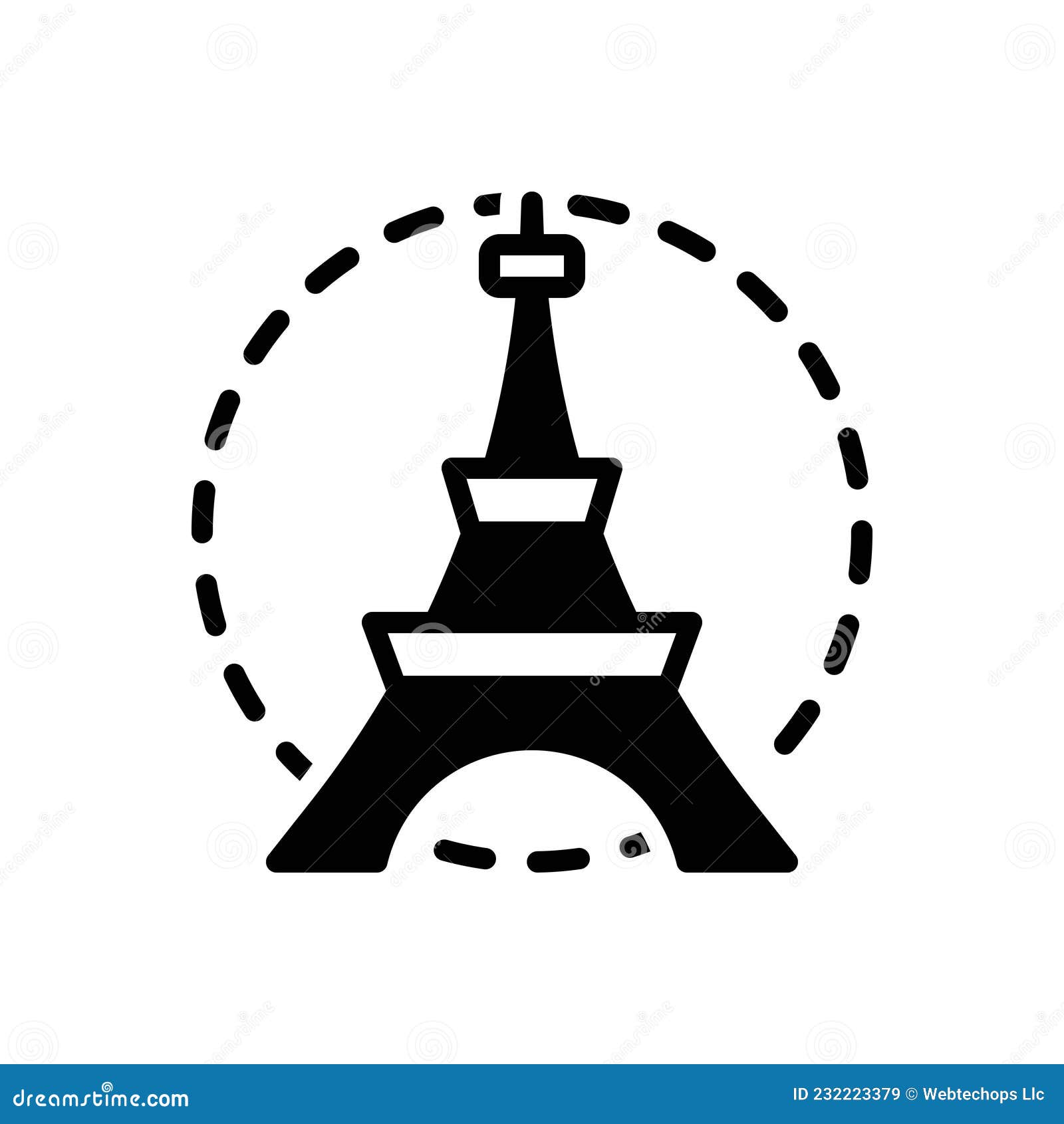 Black Solid Icon for French, Tower and Travel Stock Vector ...