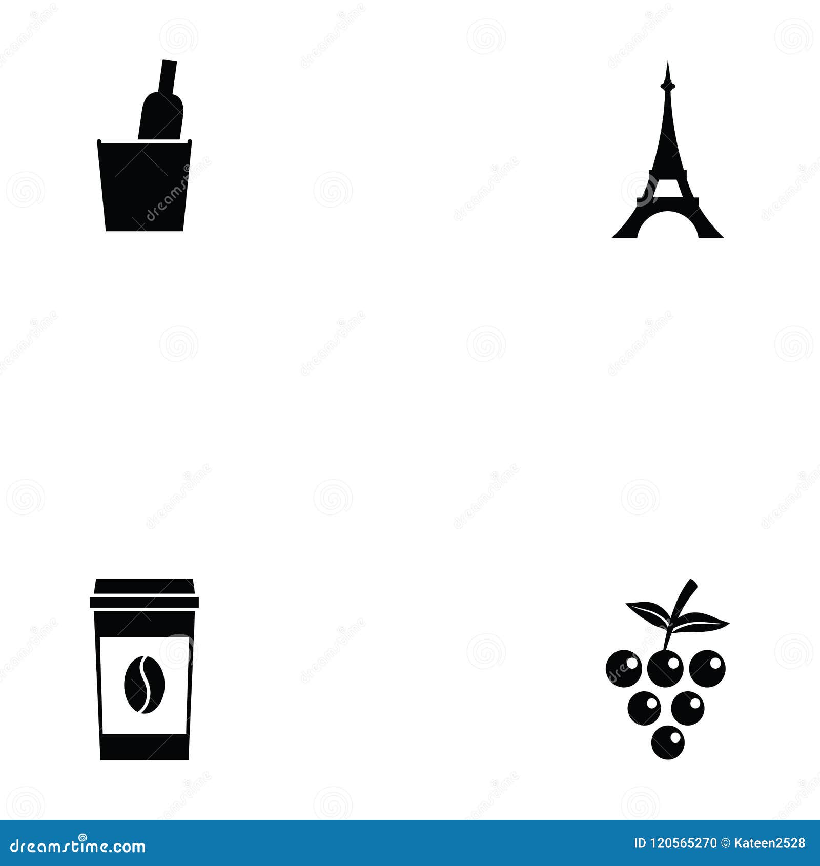French icon set stock vector. Illustration of eiffel - 120565270