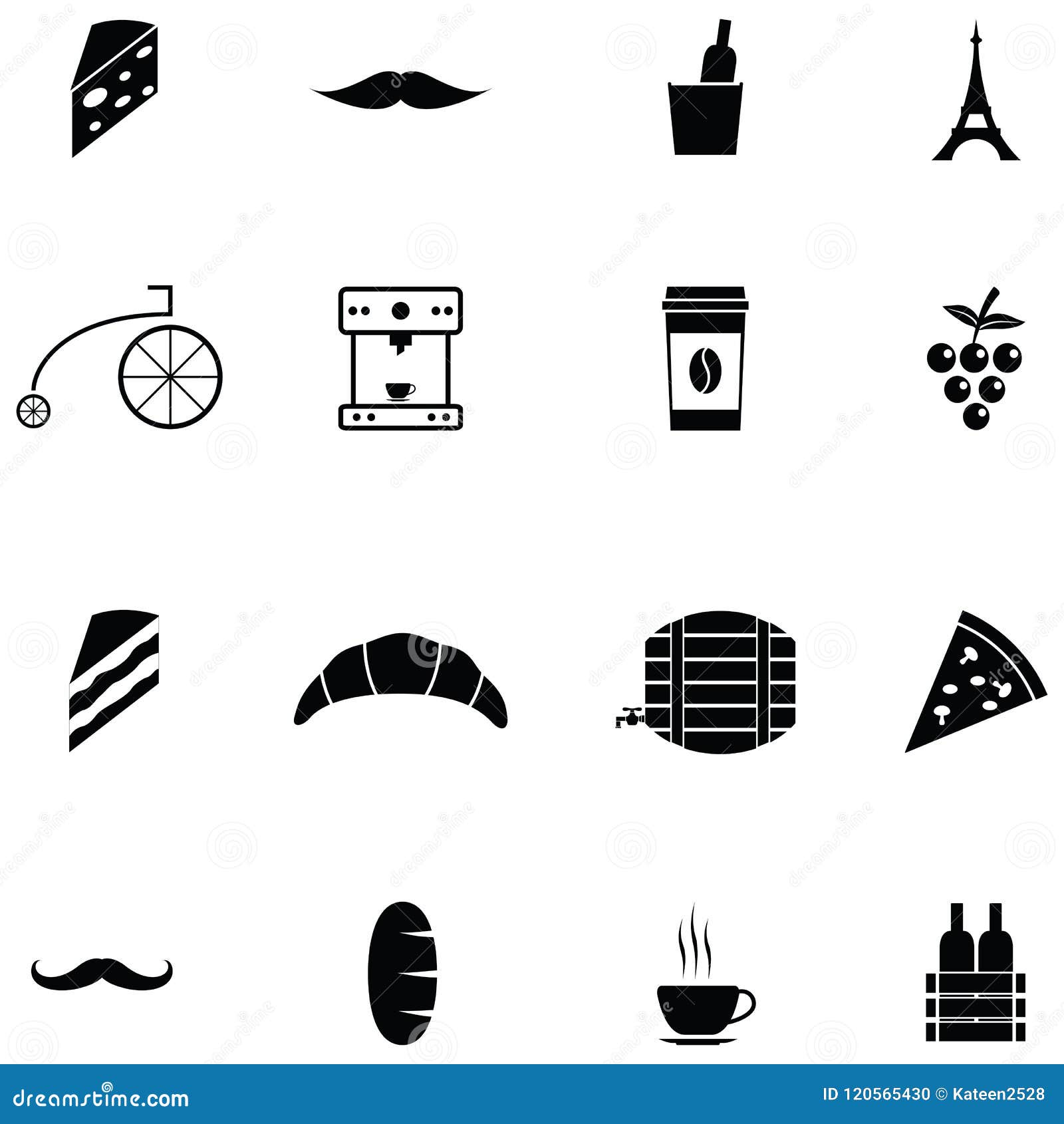 French icon set stock vector. Illustration of tower - 120565430