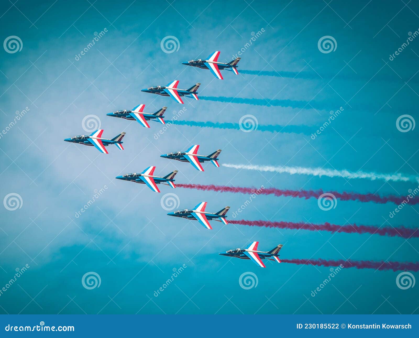 French Jets Formation Display at Airshow Stock Photo - Image of ...