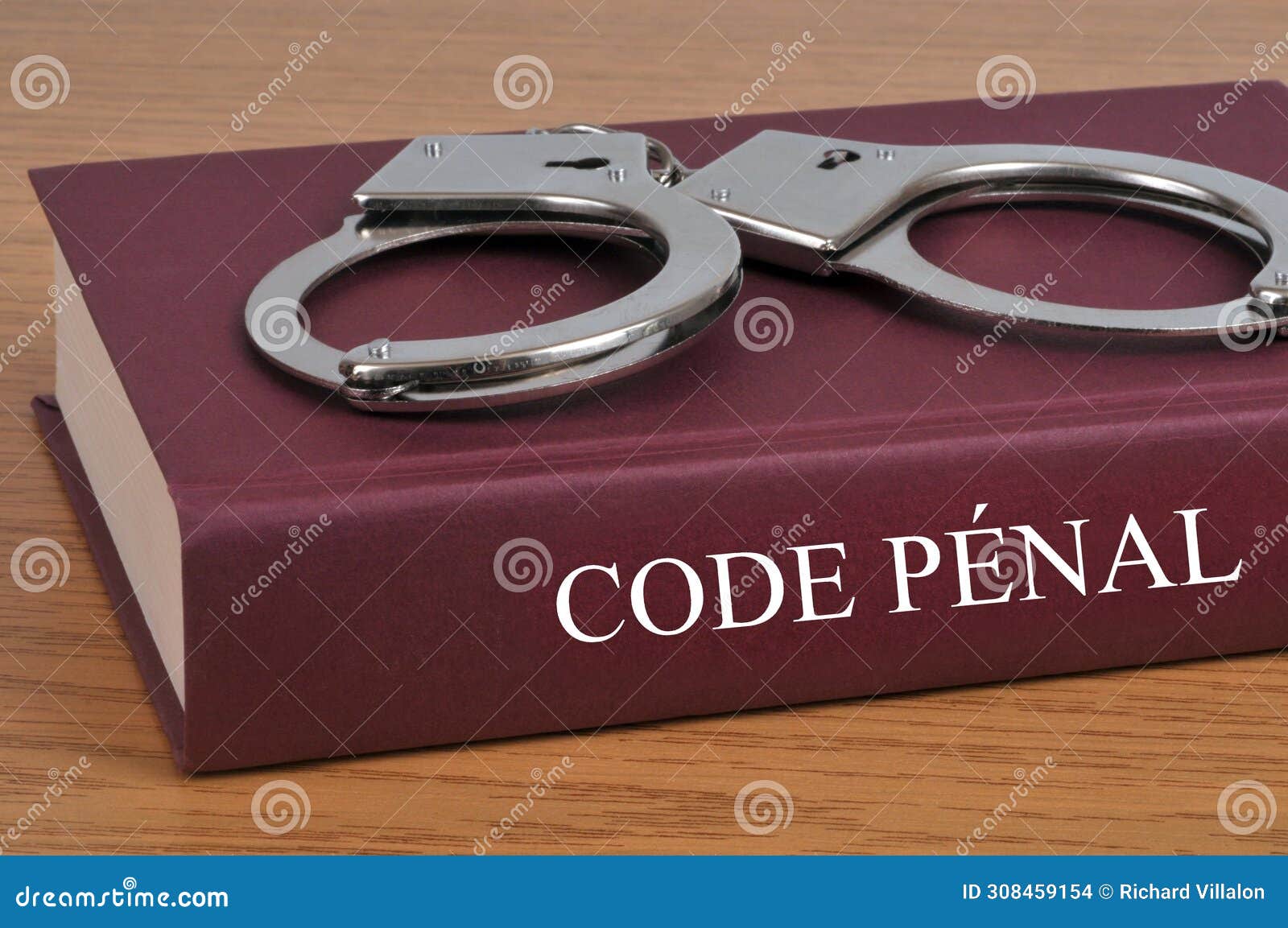 French Justice Concept with Handcuffs and Book Stock Photo - Image of ...